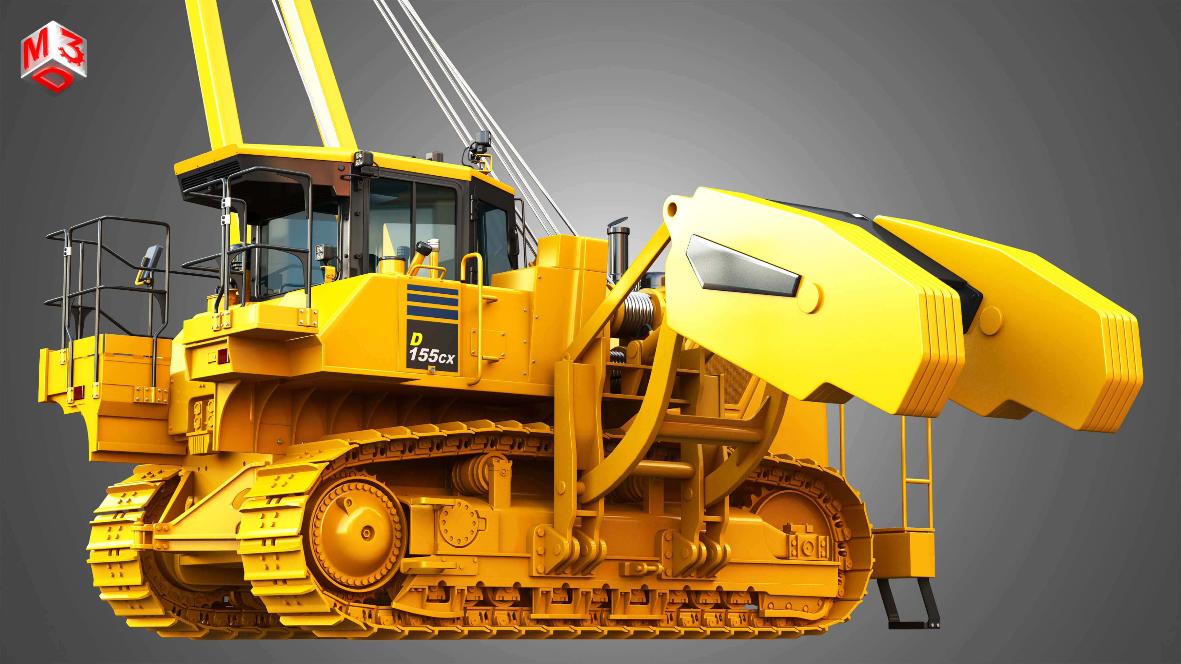 D155Cx-8 Oval Track Pipelayer 3D Model by Markos3d