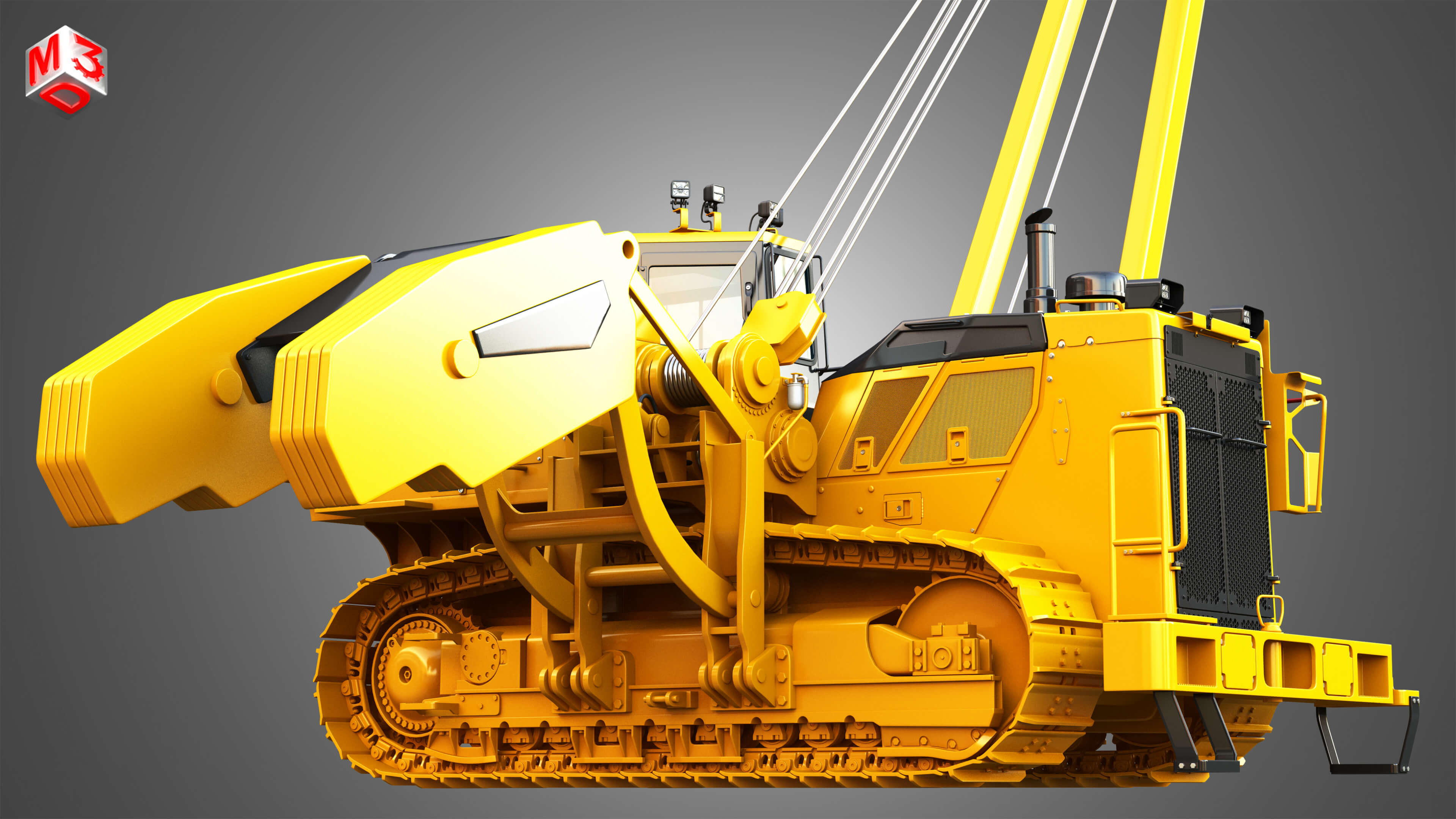 D155Cx-8 Oval Track Pipelayer 3D Model by Markos3d