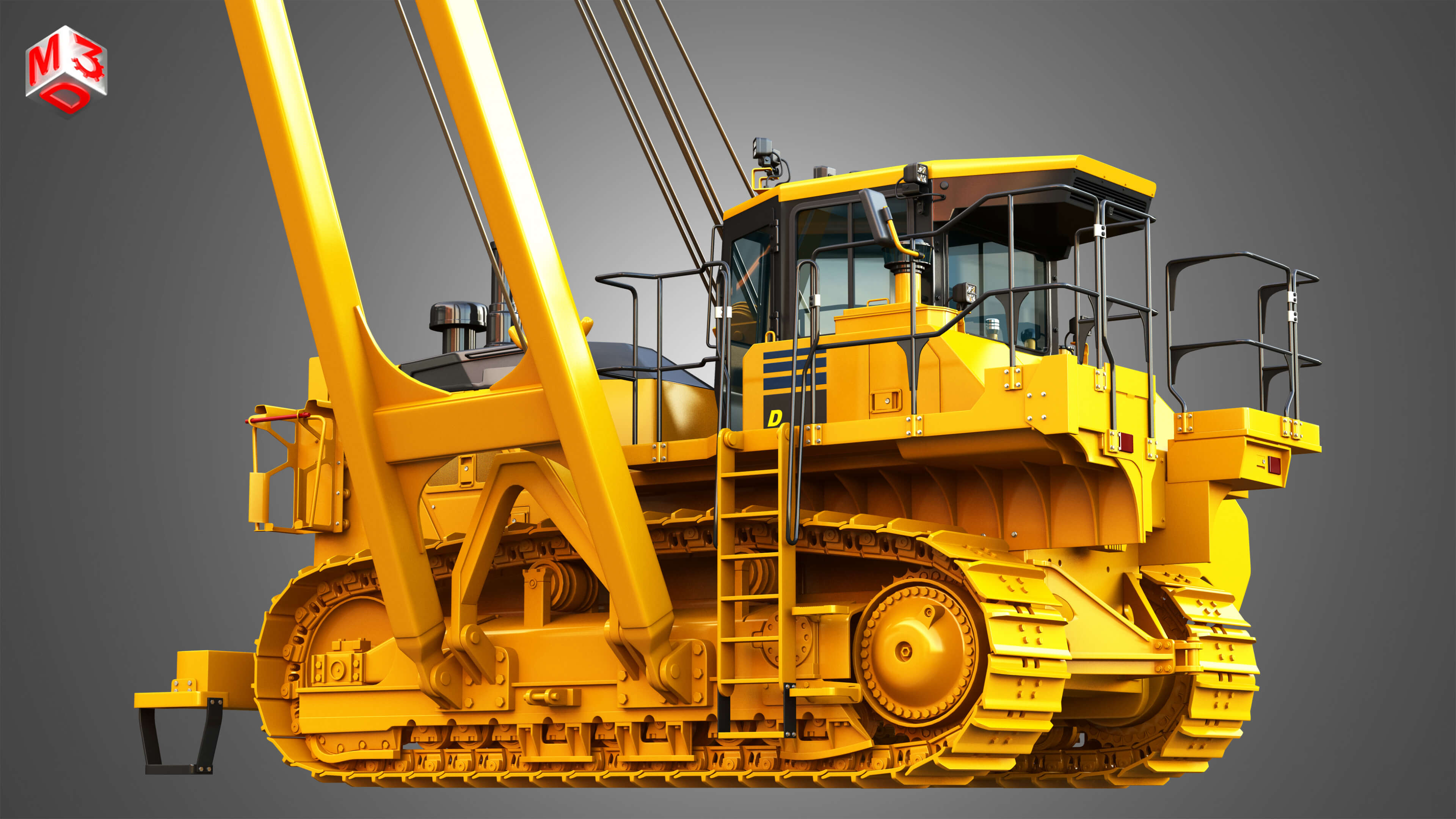 D155Cx-8 Oval Track Pipelayer 3D Model by Markos3d