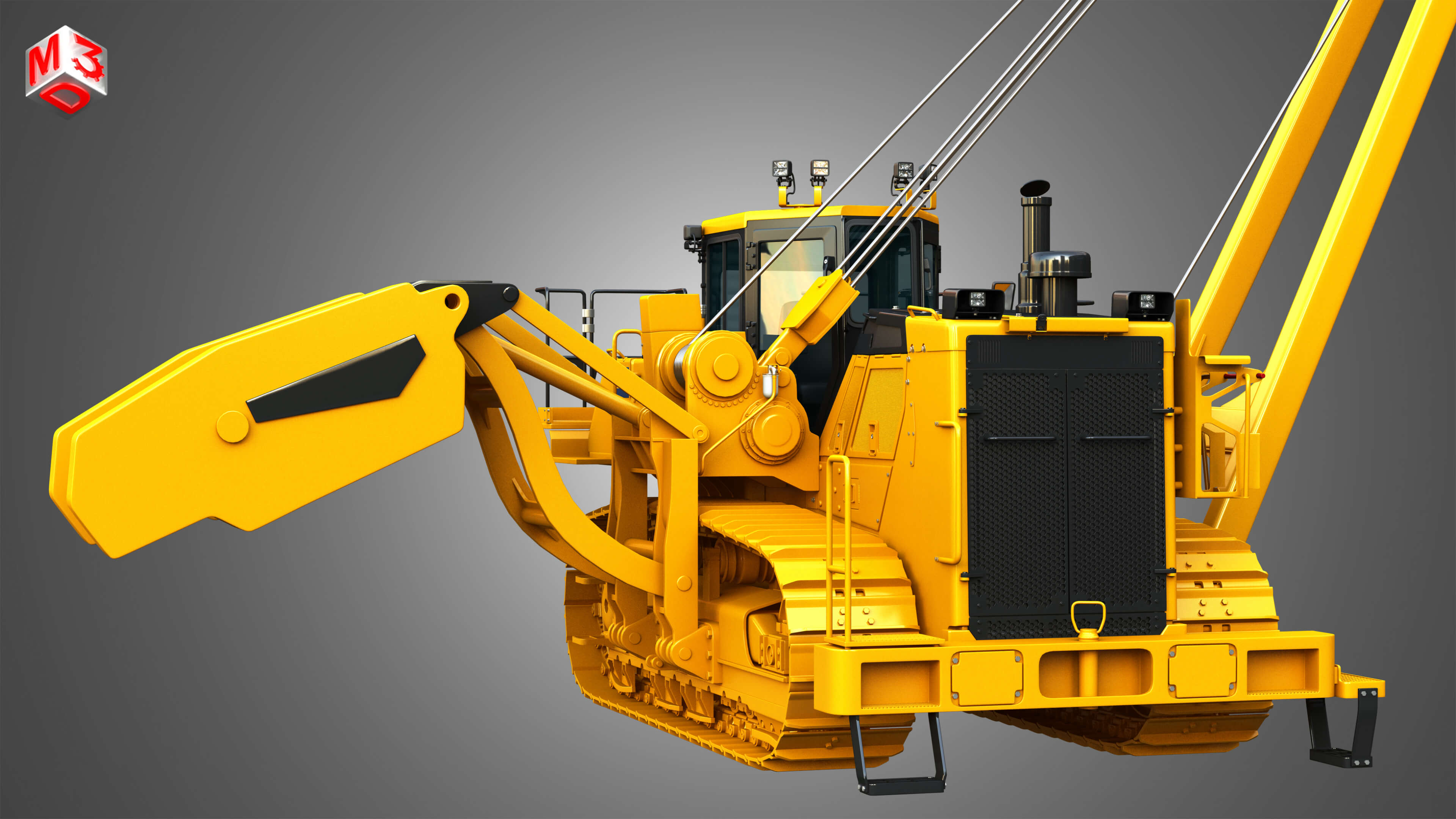 D155Cx-8 Oval Track Pipelayer 3D Model by Markos3d