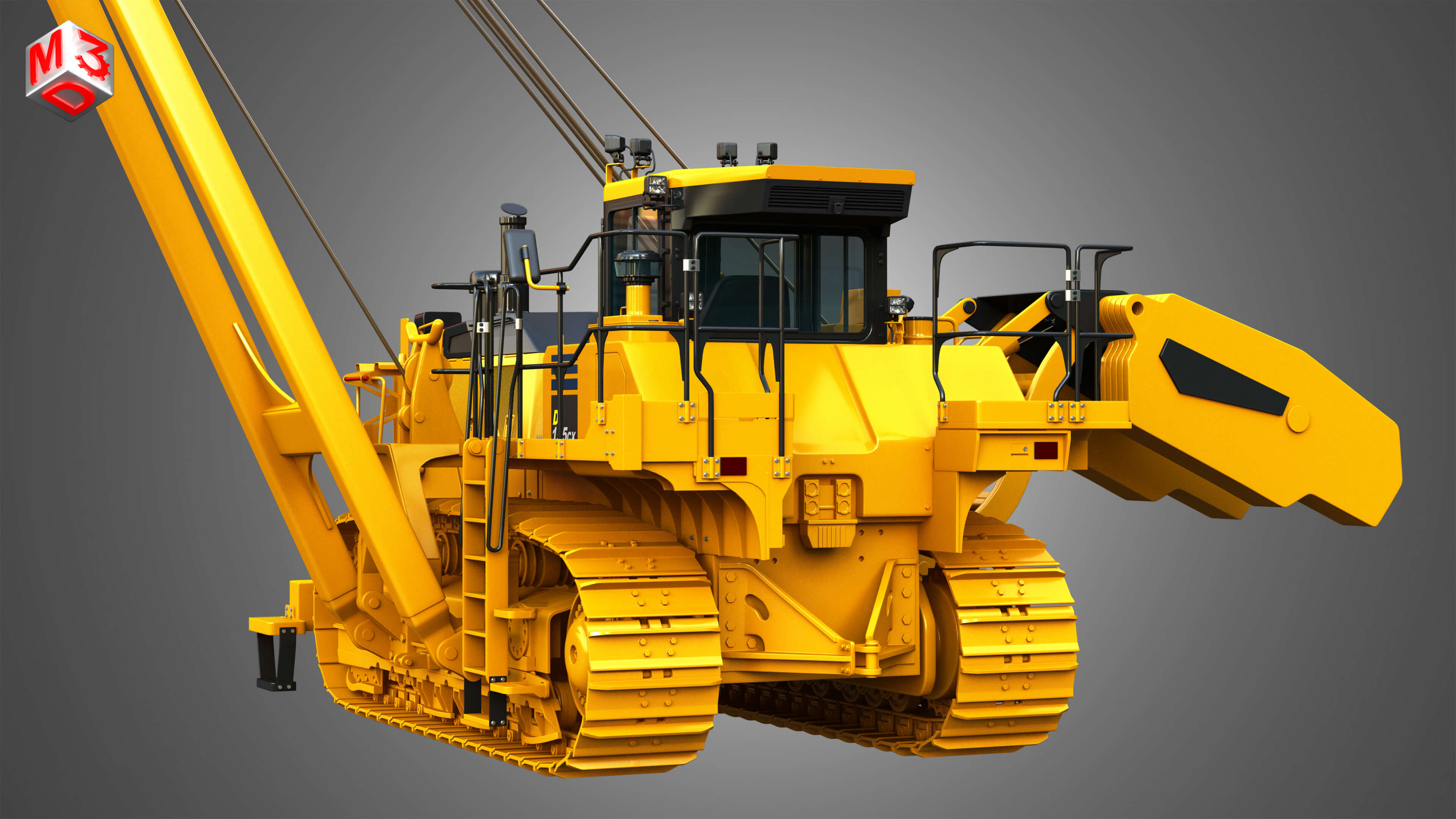 D155Cx-8 Oval Track Pipelayer 3D Model by Markos3d