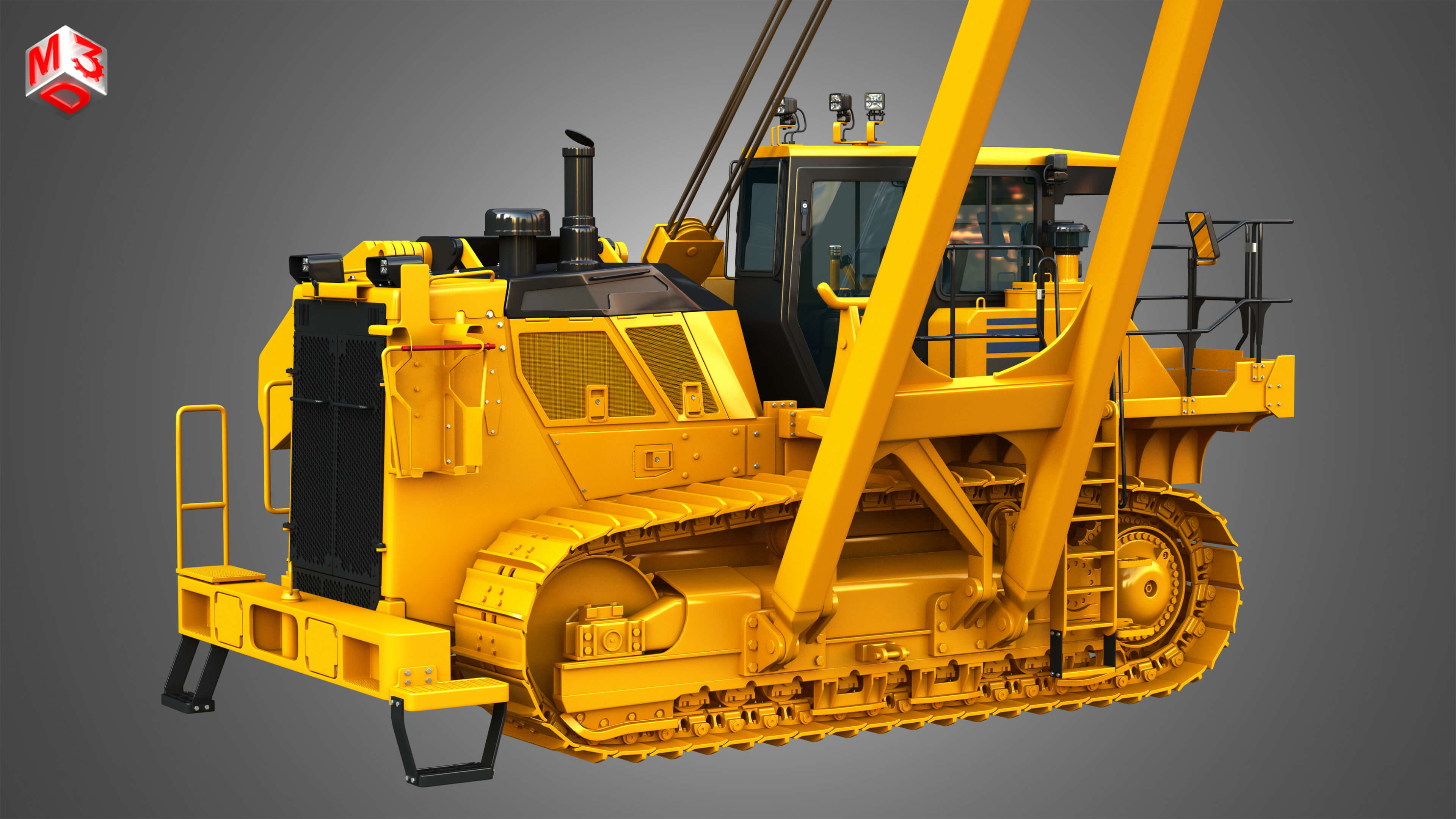 D155Cx-8 Oval Track Pipelayer 3D Model by Markos3d