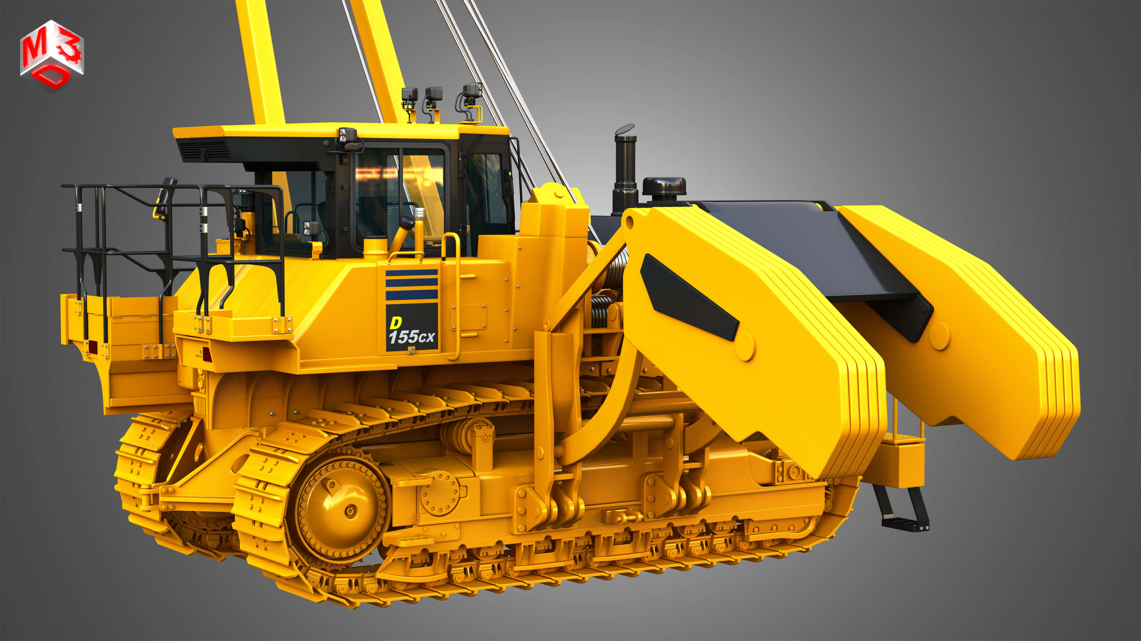 D155Cx-8 Oval Track Pipelayer 3D Model by Markos3d