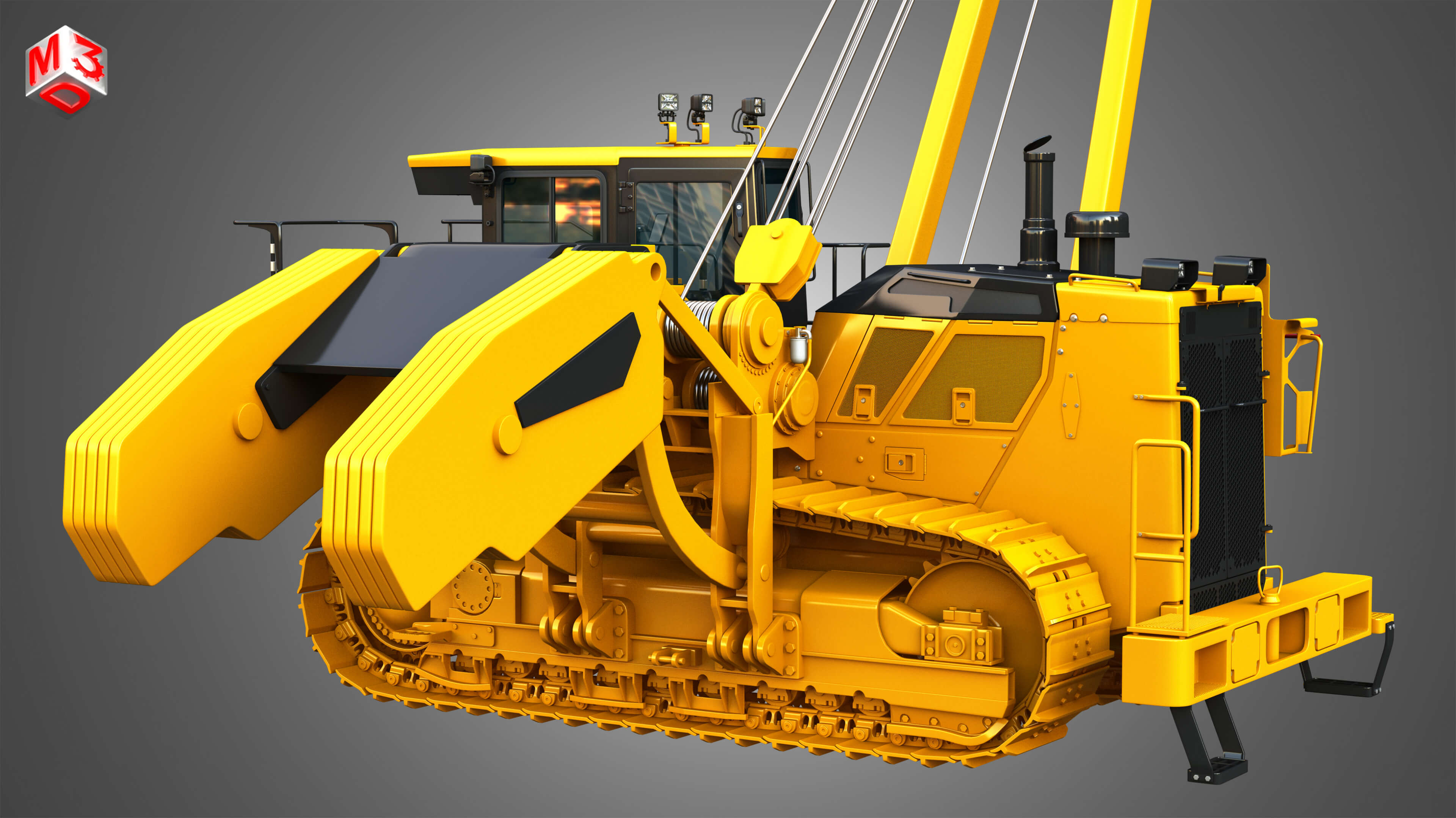 D155Cx-8 Oval Track Pipelayer 3D Model by Markos3d