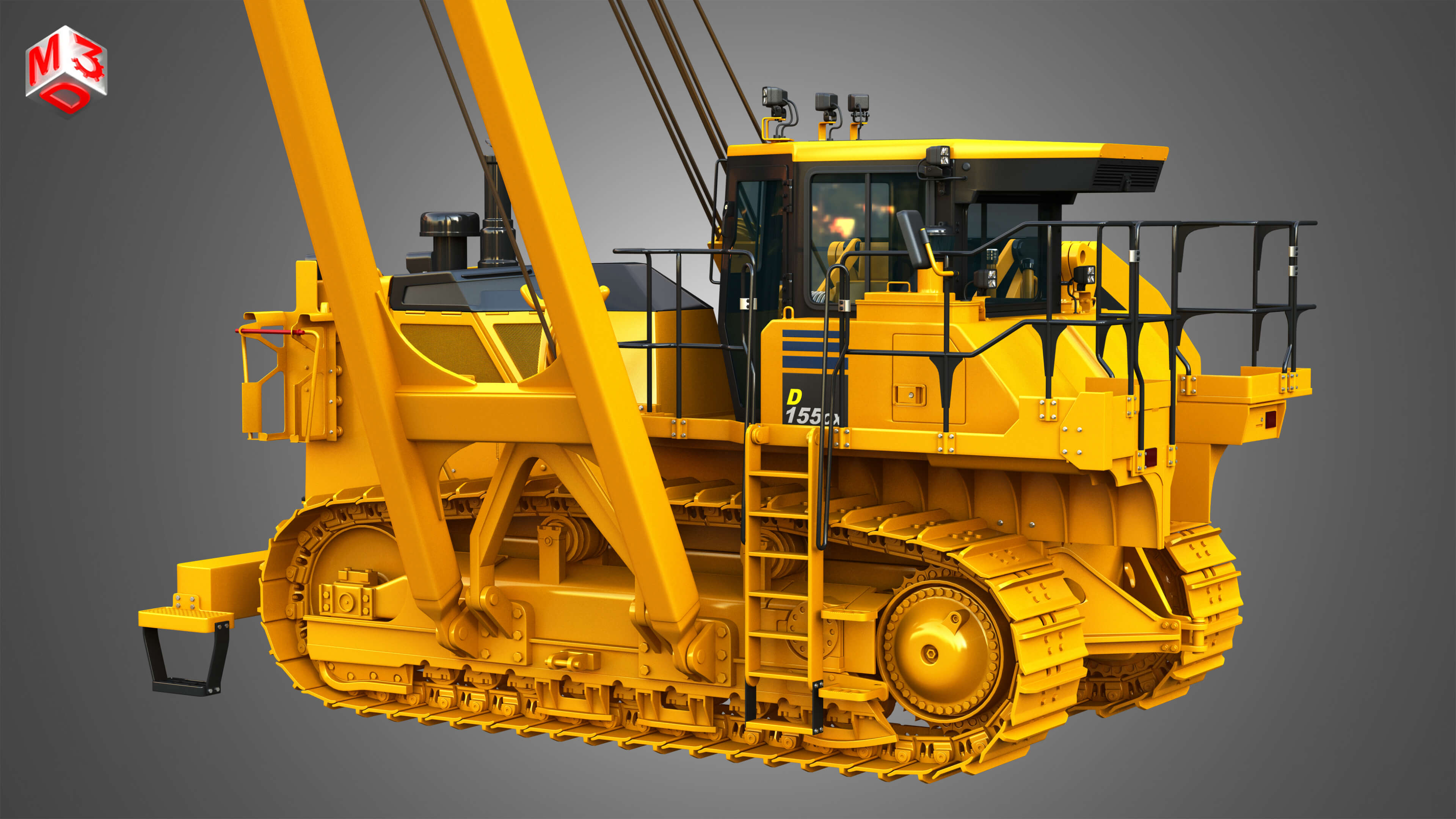 D155Cx-8 Oval Track Pipelayer 3D Model by Markos3d