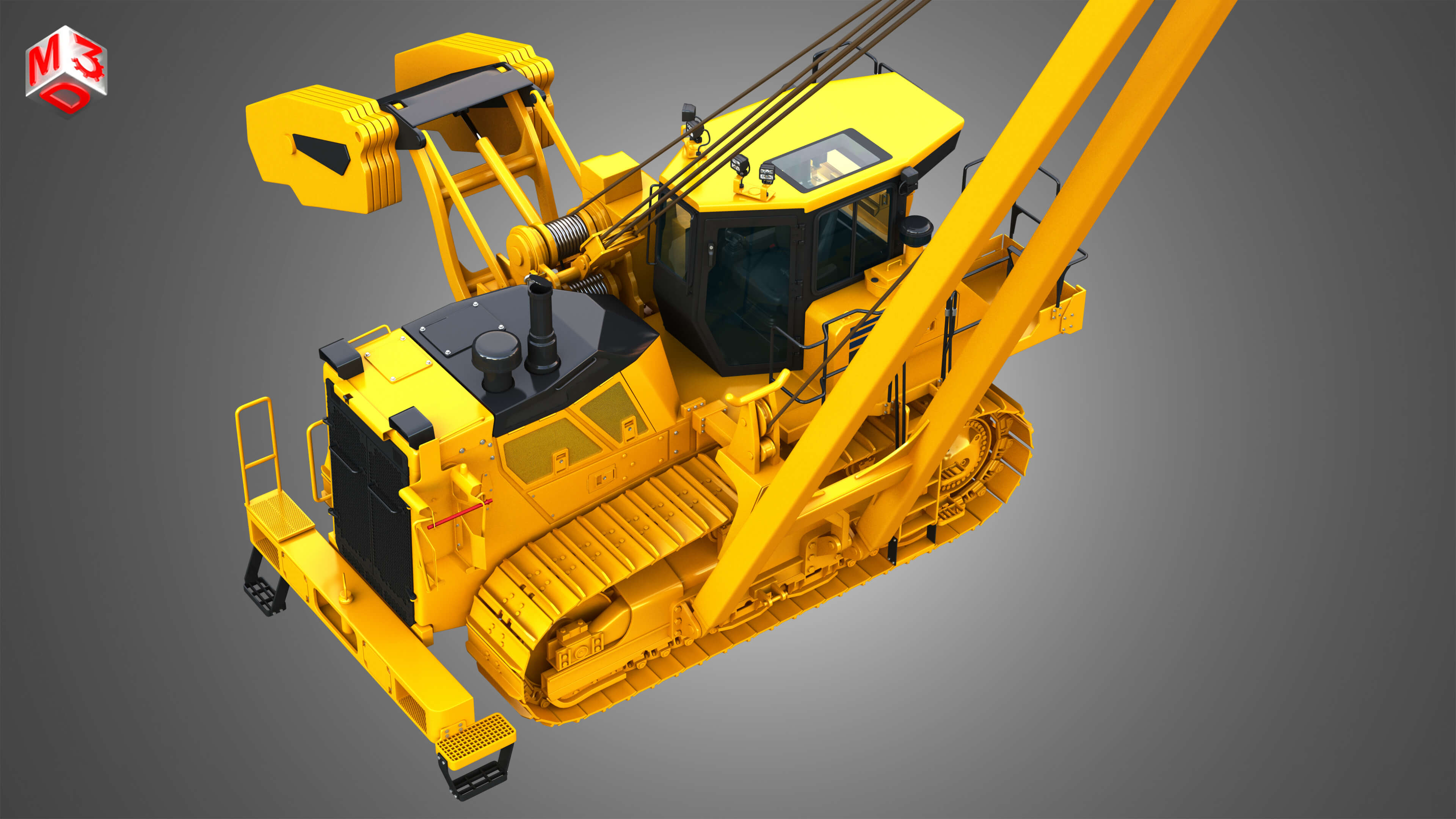 D155Cx-8 Oval Track Pipelayer 3D Model by Markos3d