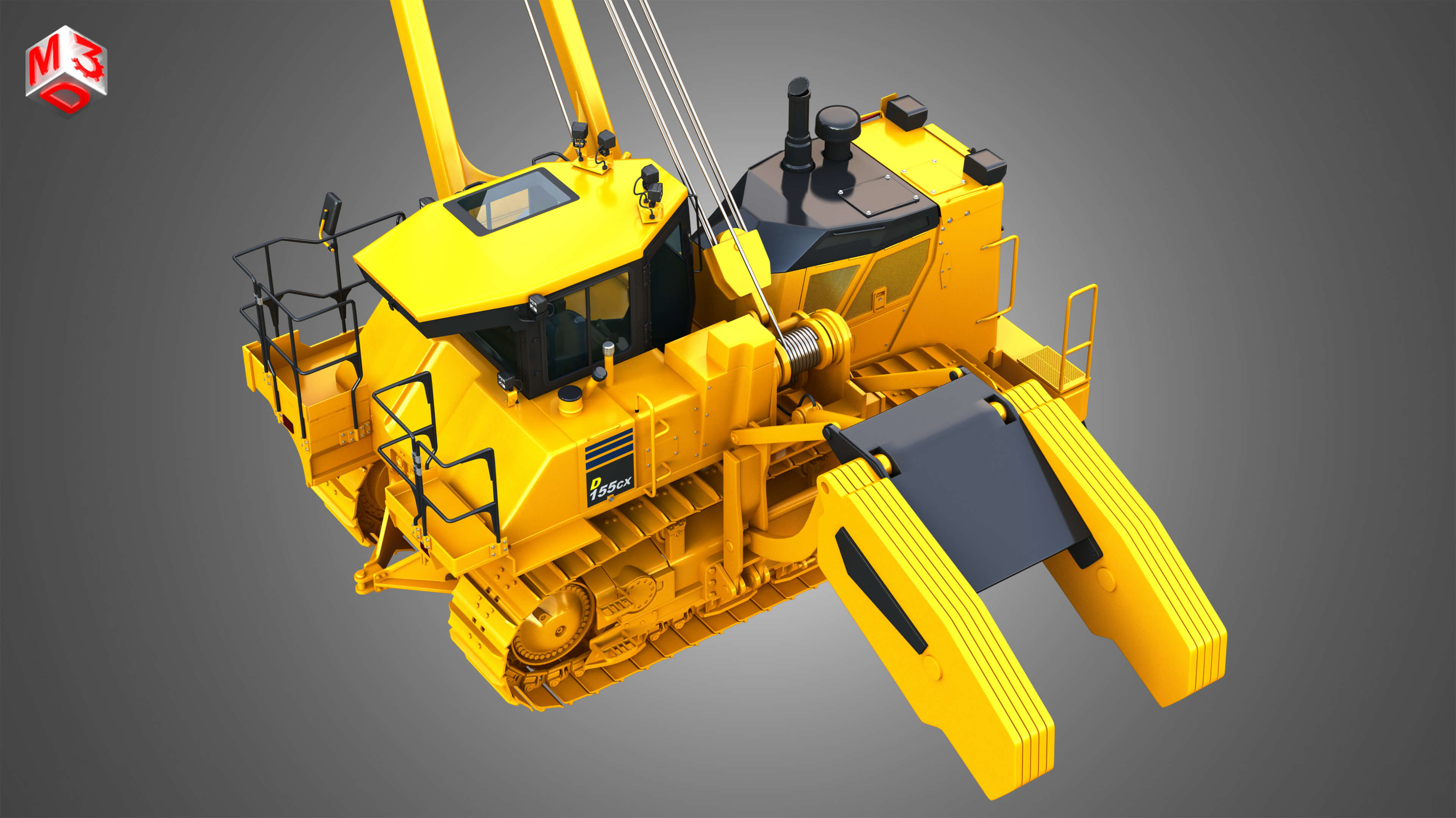 D155Cx-8 Oval Track Pipelayer 3D Model by Markos3d