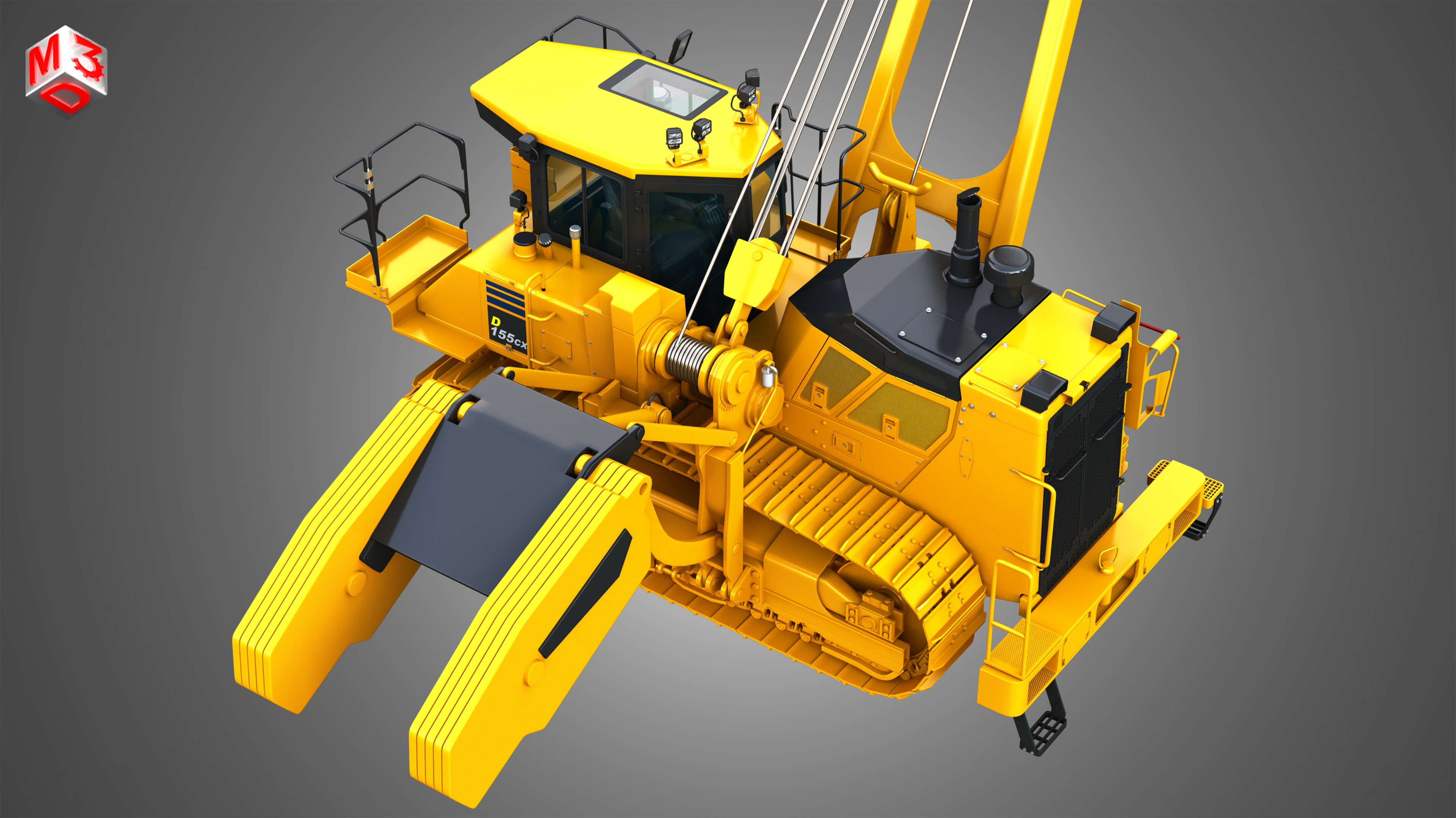 D155Cx-8 Oval Track Pipelayer 3D Model by Markos3d