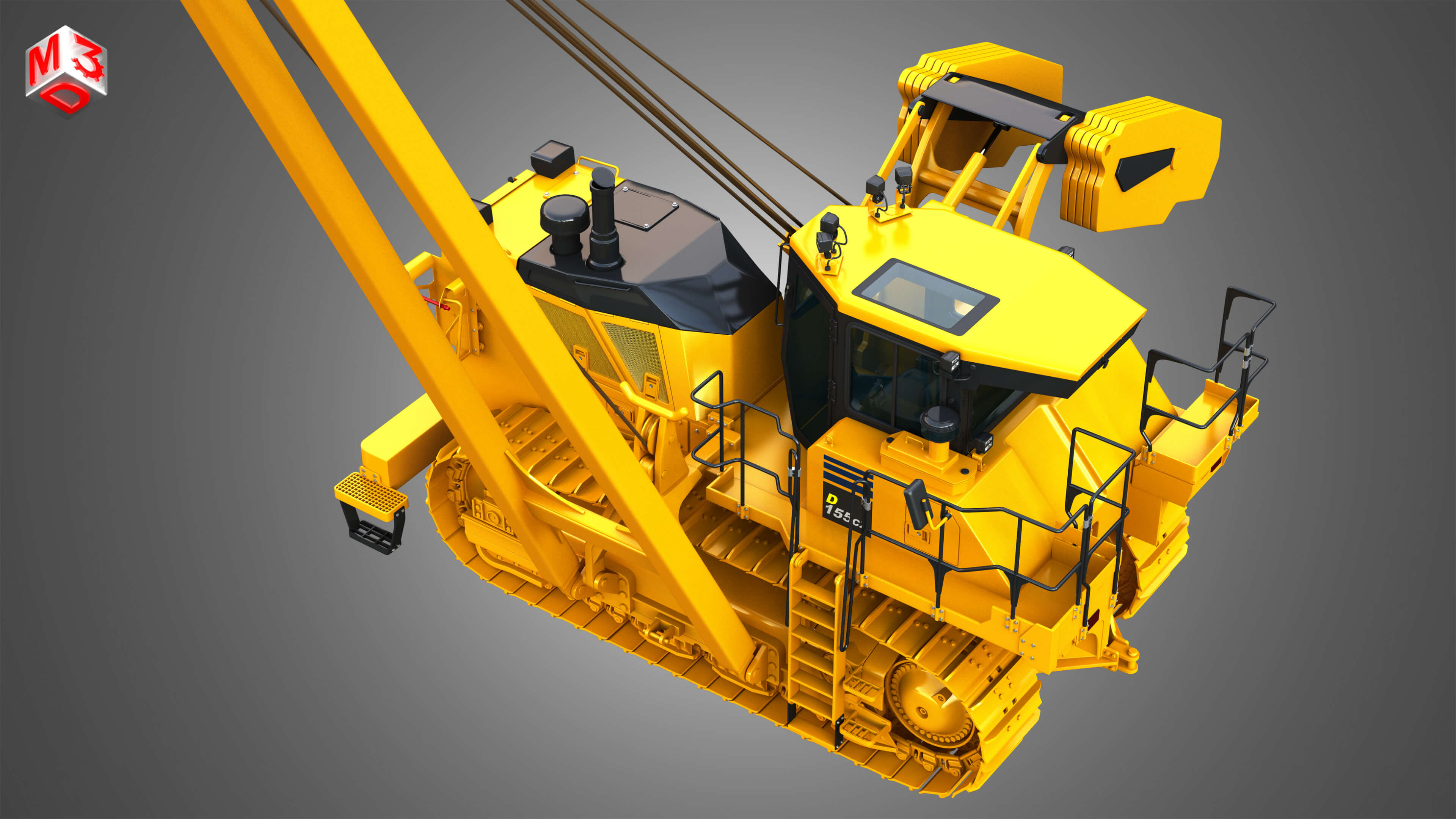 D155Cx-8 Oval Track Pipelayer 3D Model by Markos3d