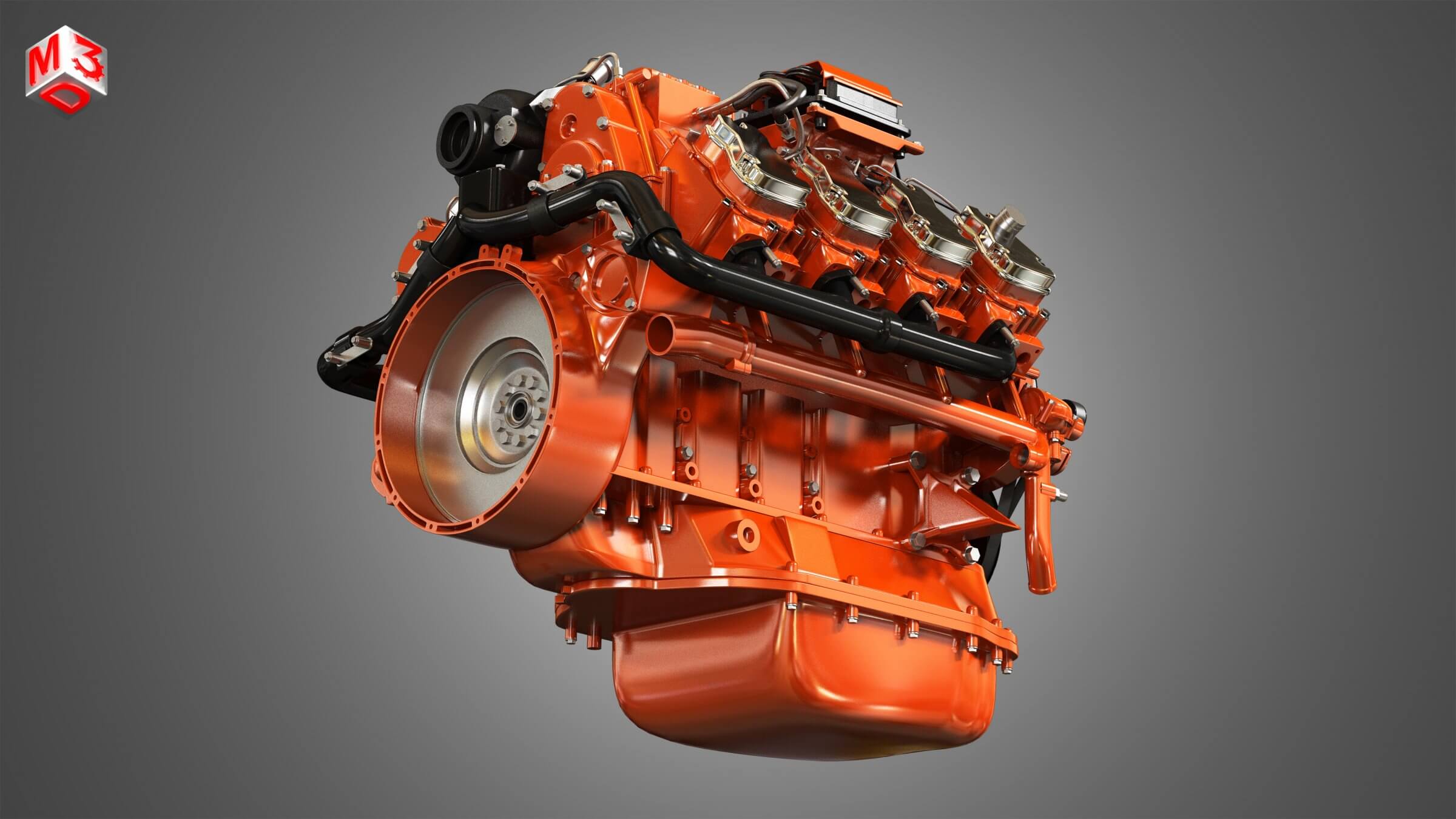 DC16 - Diesel Engine 3D Model by Markos3d