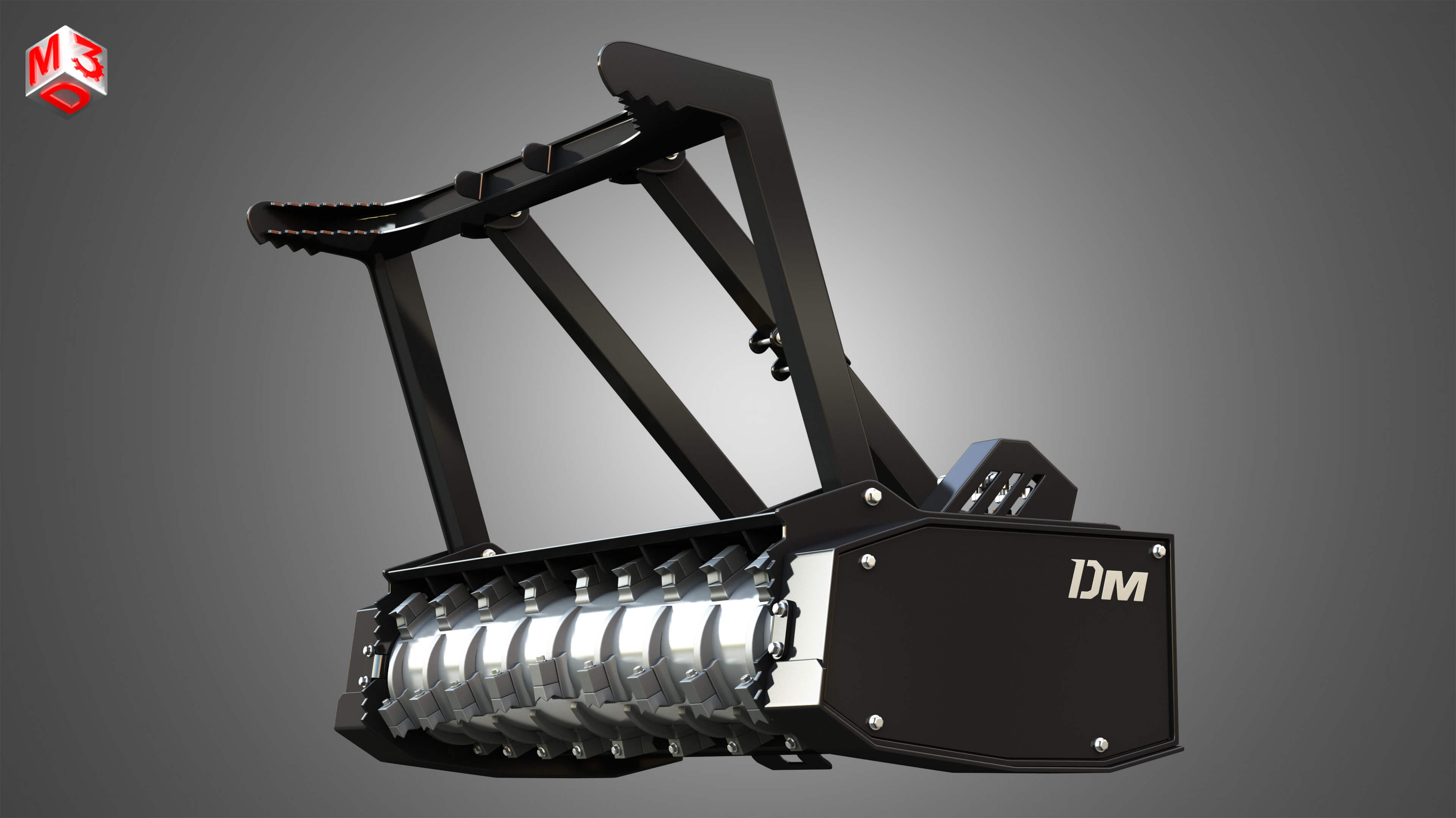 Drum Mulcher Compact Track - Skid Steer Loader Attachment 3D Model by ...