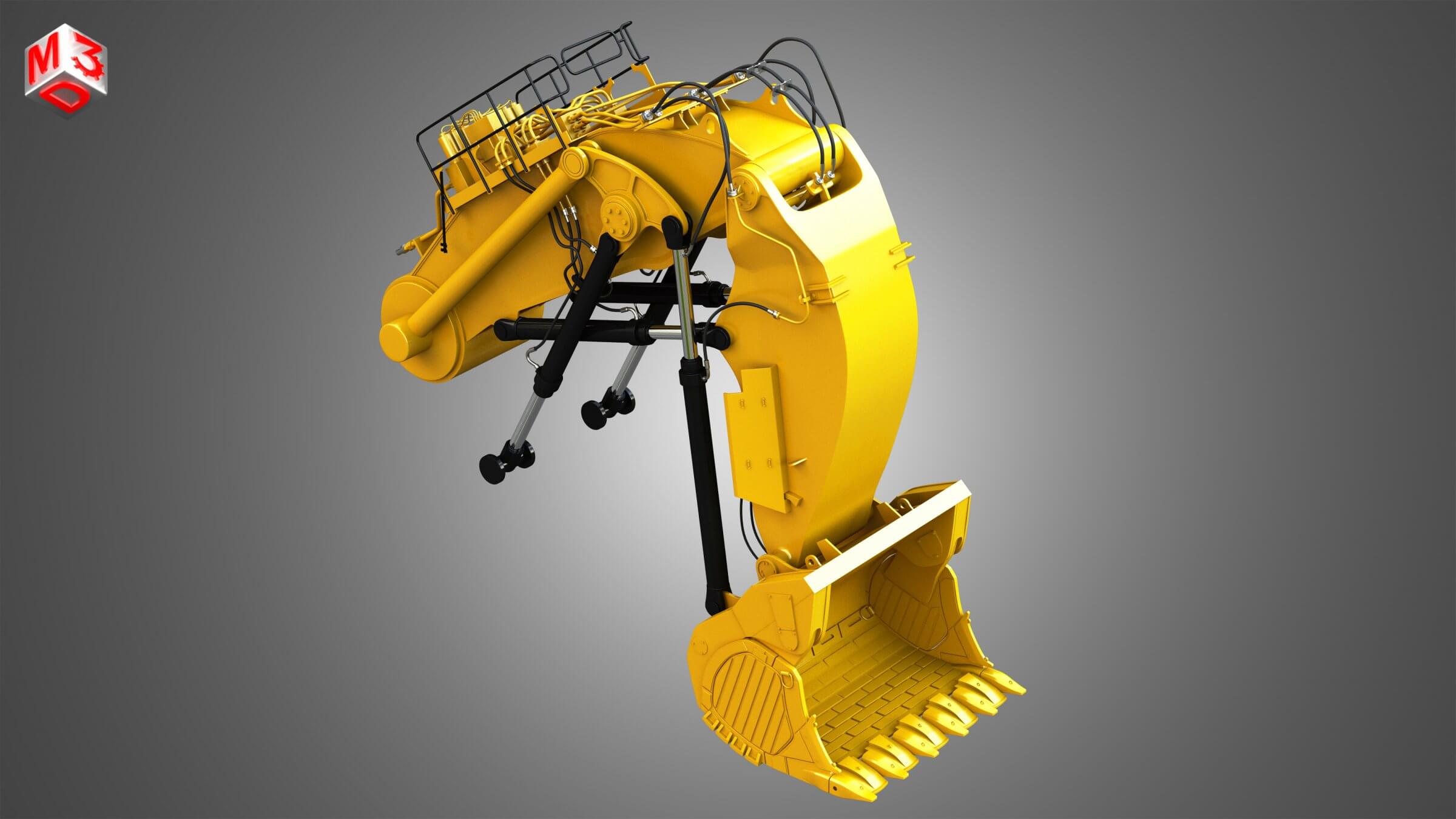 Excavator Hydraulic Loading Arm - 3D Model by Markos3d