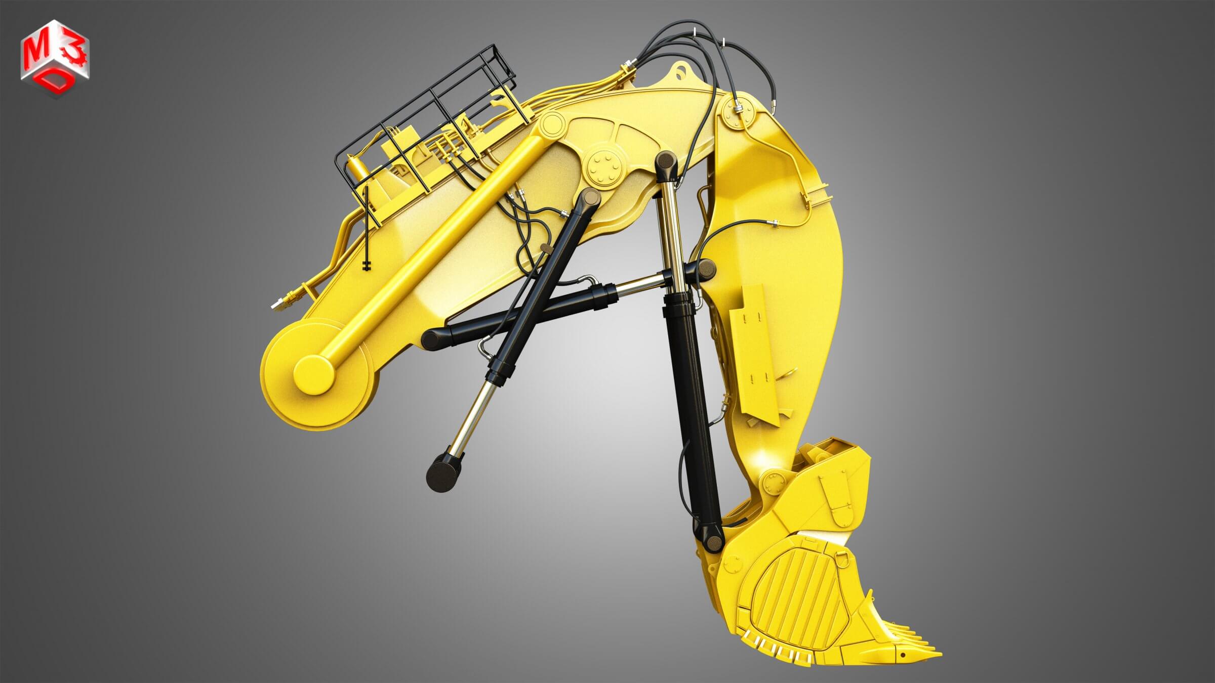 Excavator Hydraulic Loading Arm - 3D Model by Markos3d