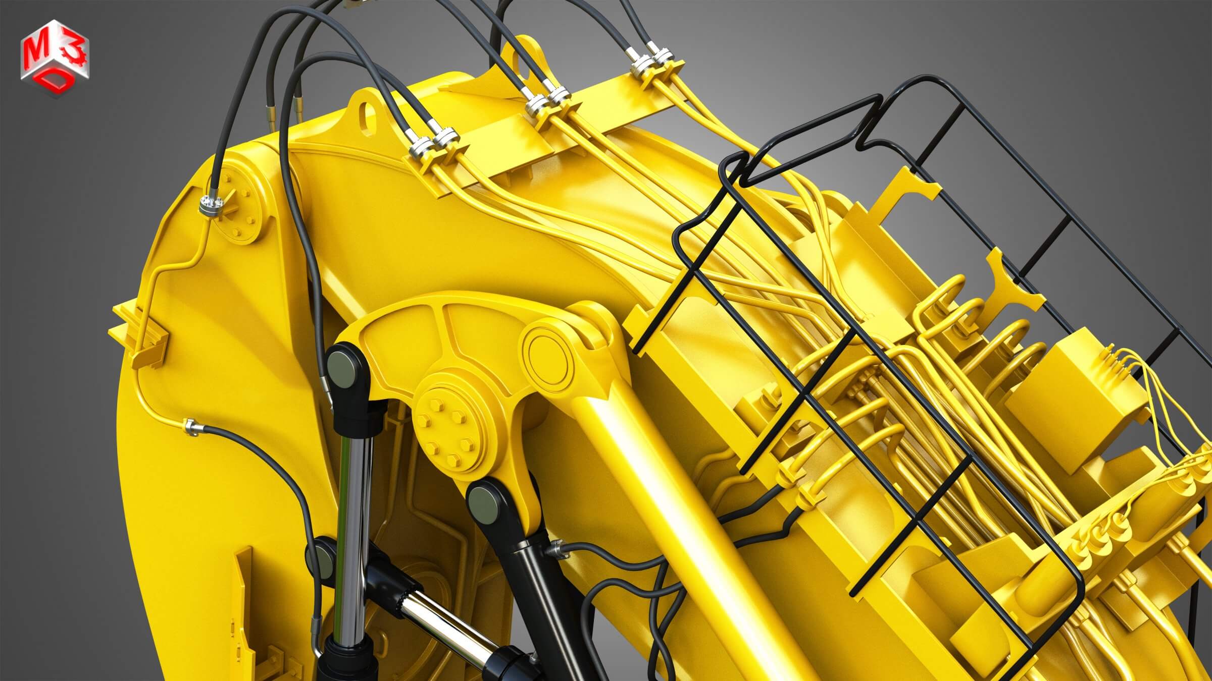 Excavator Hydraulic Loading Arm - 3D Model by Markos3d