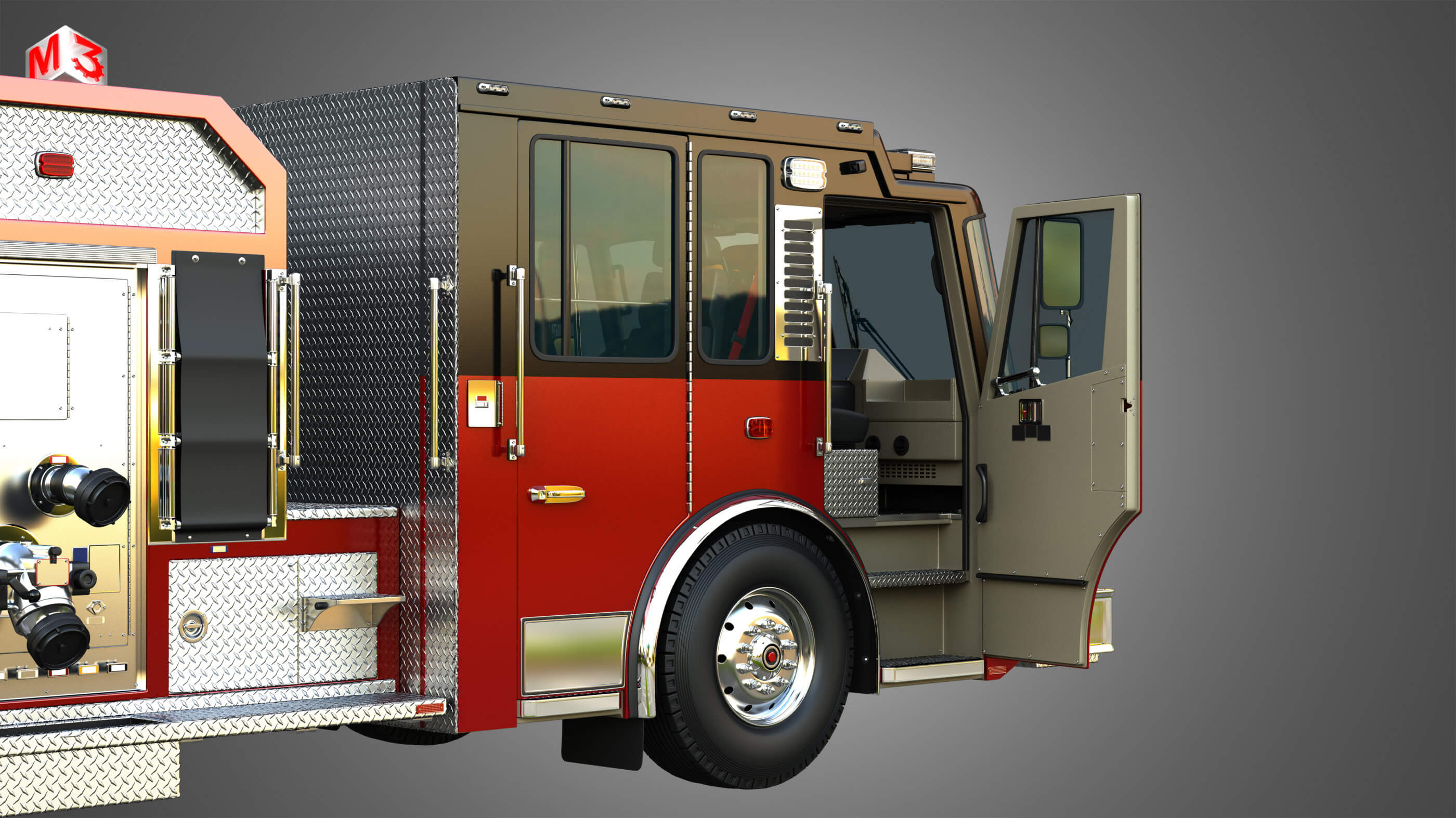 Ferrara Fire Apparatus H-6533 Custom Pumper 3D Model by Markos3d