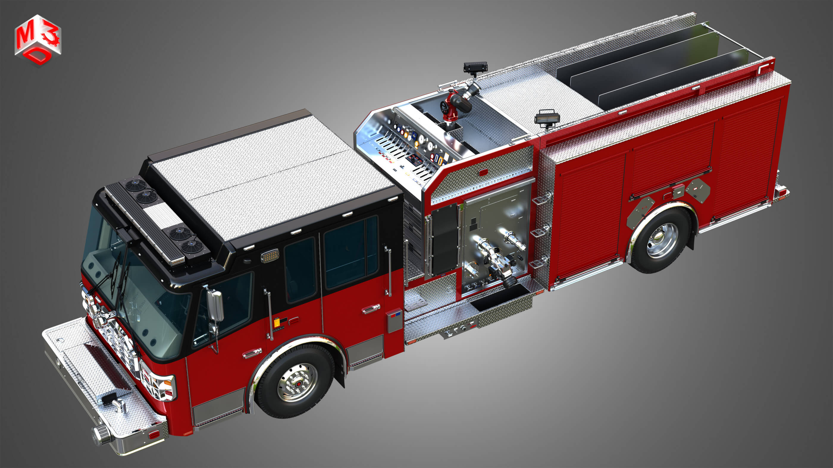 Ferrara Fire Apparatus H-6533 Custom Pumper 3D Model by Markos3d