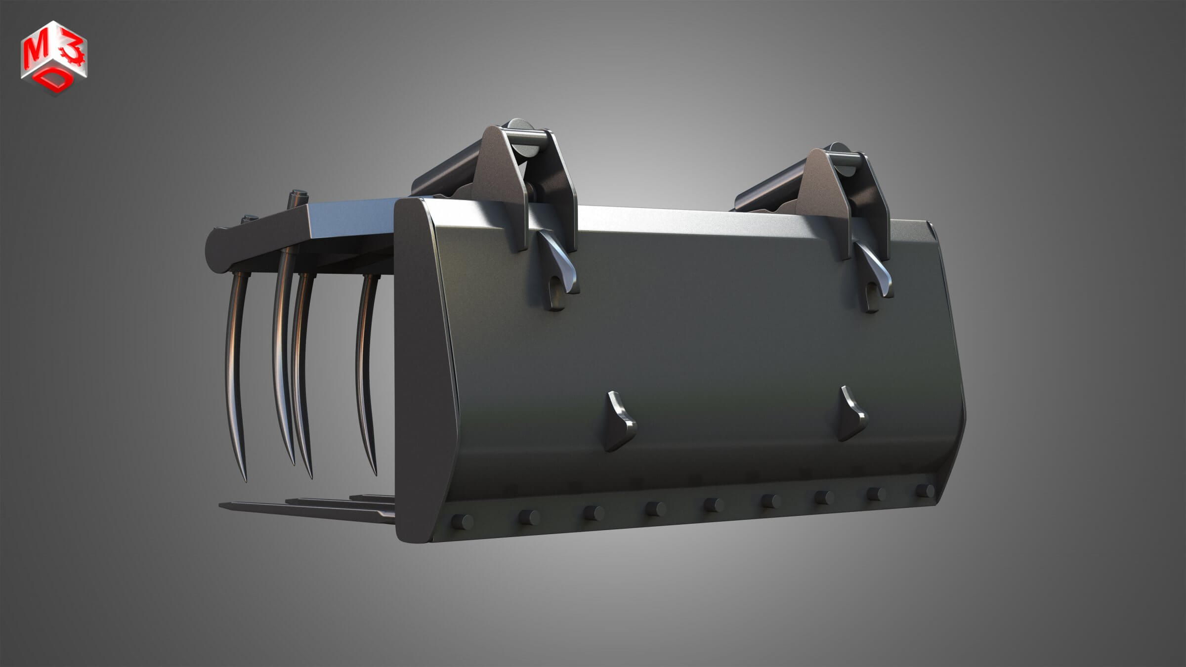Fork with Grapple - Front Loader 3D Model by Markos3d
