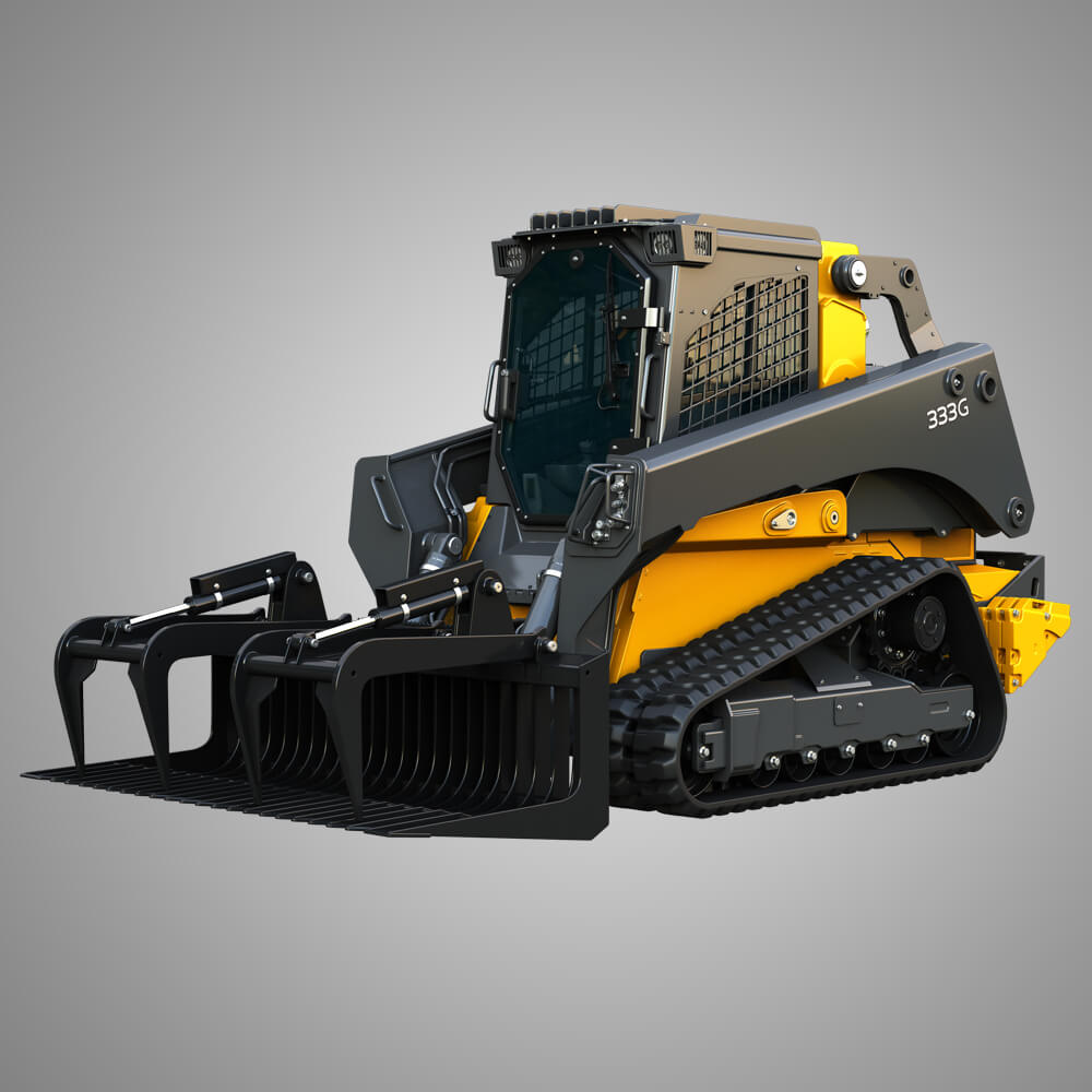 333G Compact Track Loader - Rock Grapple 3D Render by Markos3d