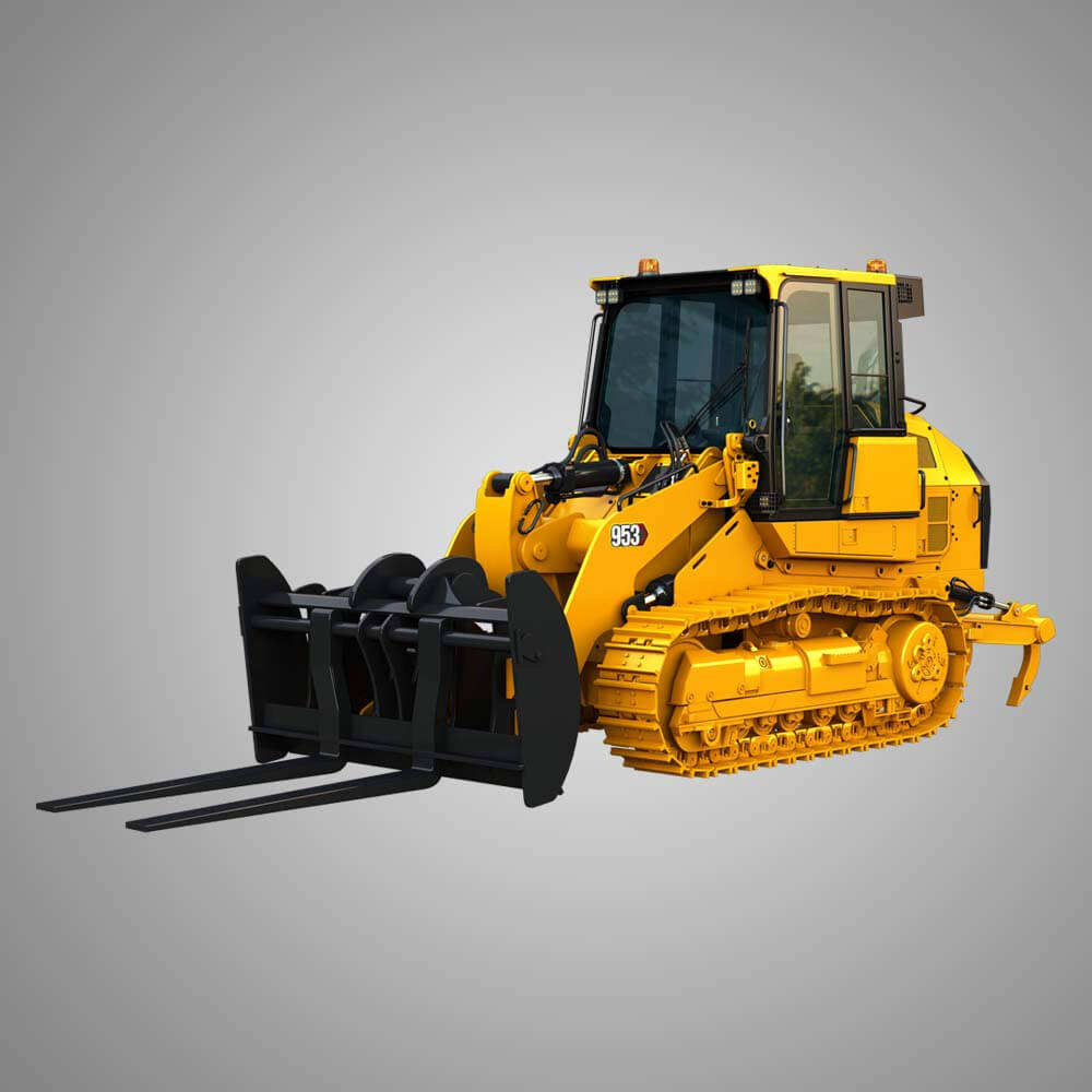 953 Track Loader Fork 3D Render, Digital Art by Markos3d