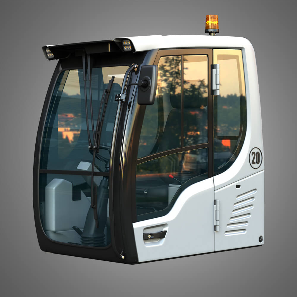 A918 Compact Litronic Excavator Cabin 3D Render by Markos3d