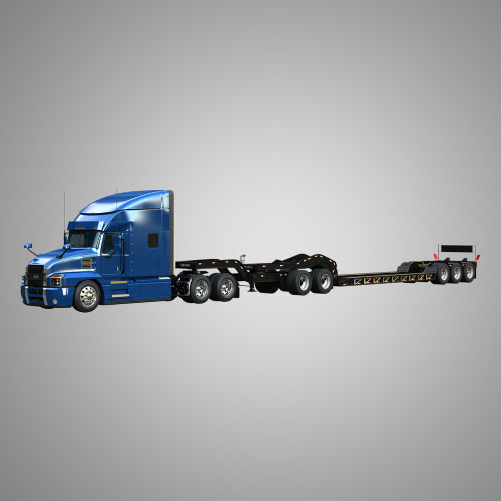 Anthem 64T Truck with Lowboy Double Trailer - Oversize Load