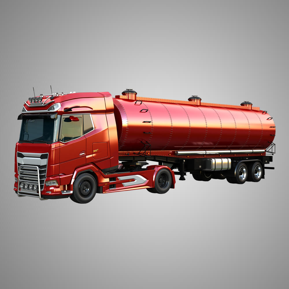 DAF XG Truck with Feldbinder Silo Tanker Trailer 3D Render