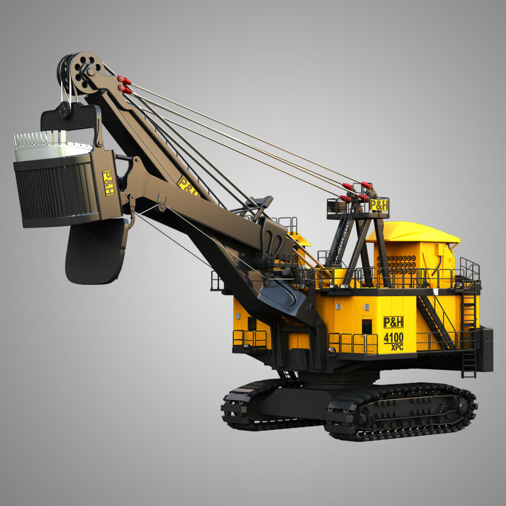 P&H 4100XPC - Mining Electric Rope Shovel 3D Render by Markos3d