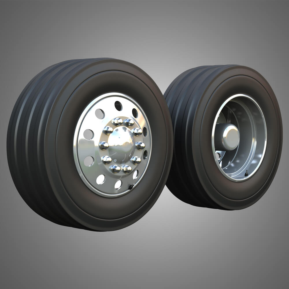 Twin Truck Wheels and Tires TWT3 3D Render | RenderHub Gallery
