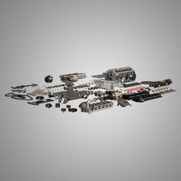 V12 Twin Turbo Car - Engine Full Internal and External Parts