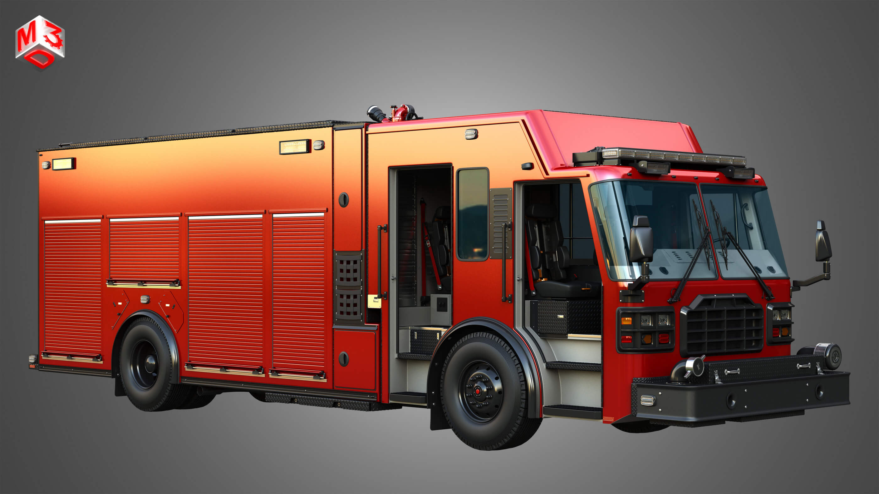 H-6480 - Fire Apparatus - MVP Rescue Pumper 3D Model by Markos3d