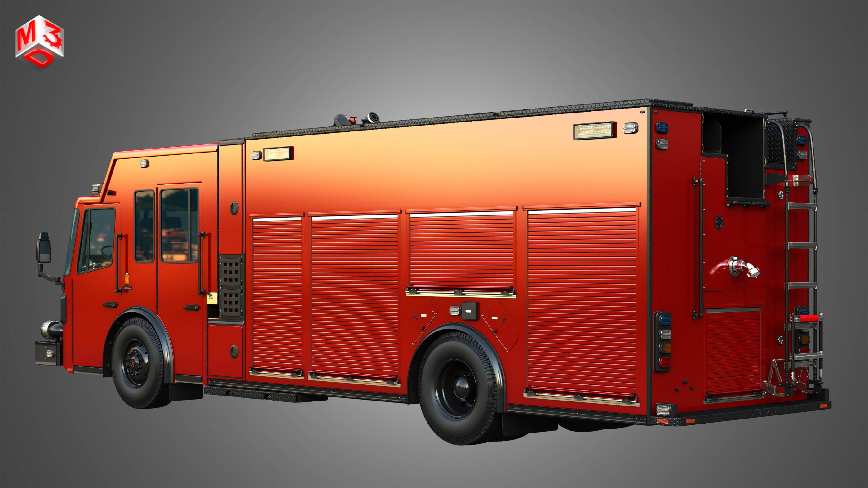 H-6480 - Fire Apparatus - MVP Rescue Pumper 3D Model by Markos3d