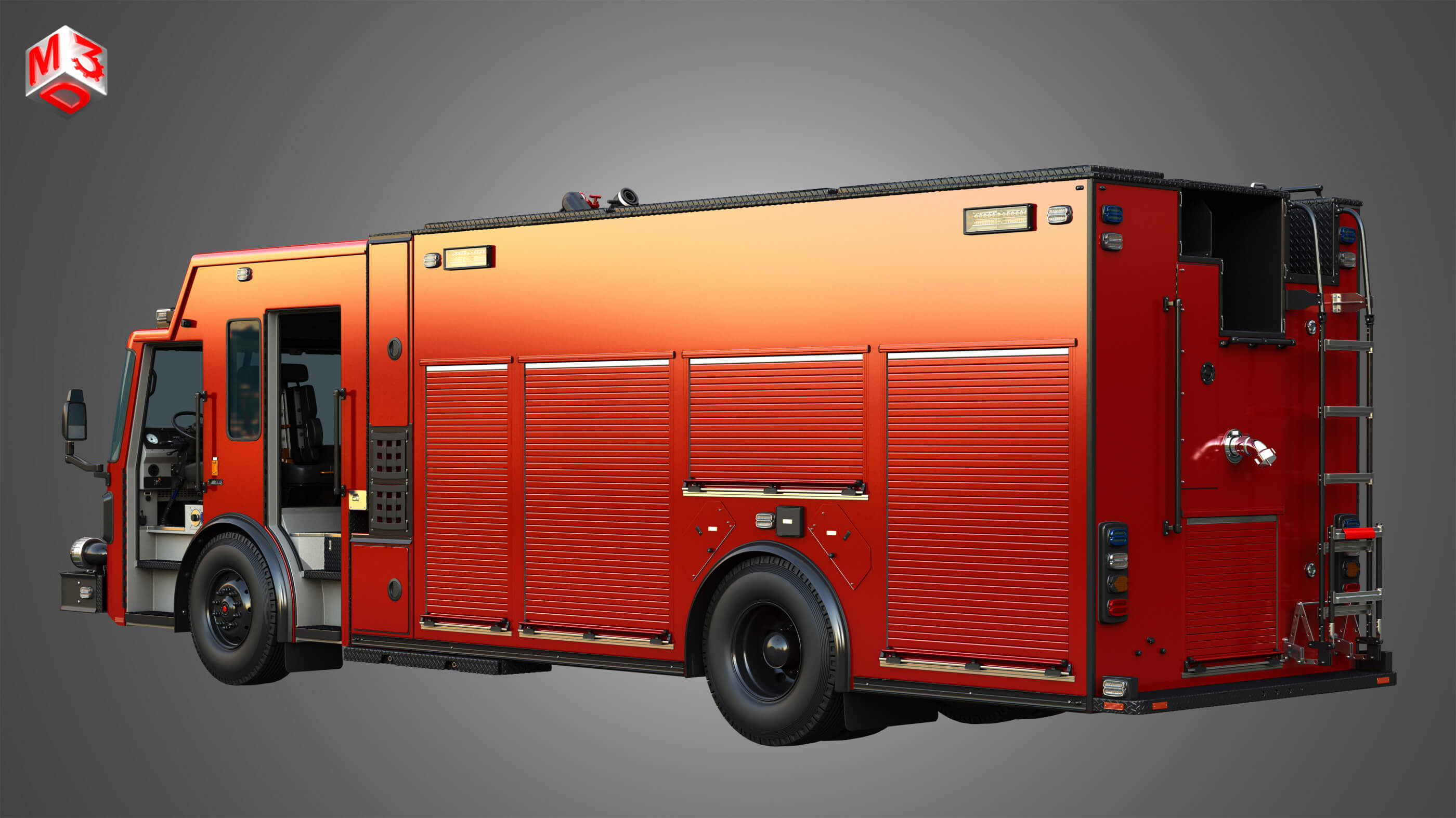 H-6480 - Fire Apparatus - MVP Rescue Pumper 3D Model by Markos3d