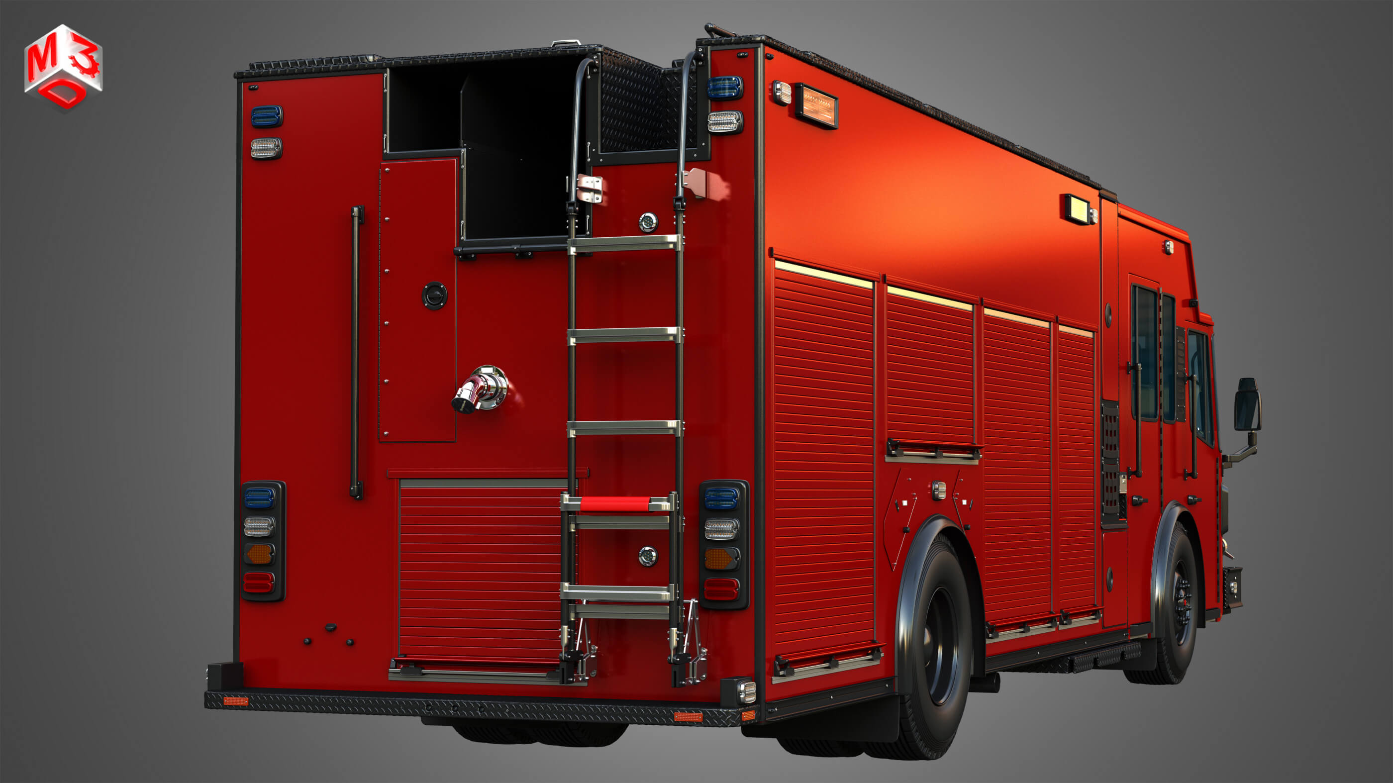 H-6480 - Fire Apparatus - MVP Rescue Pumper 3D Model by Markos3d