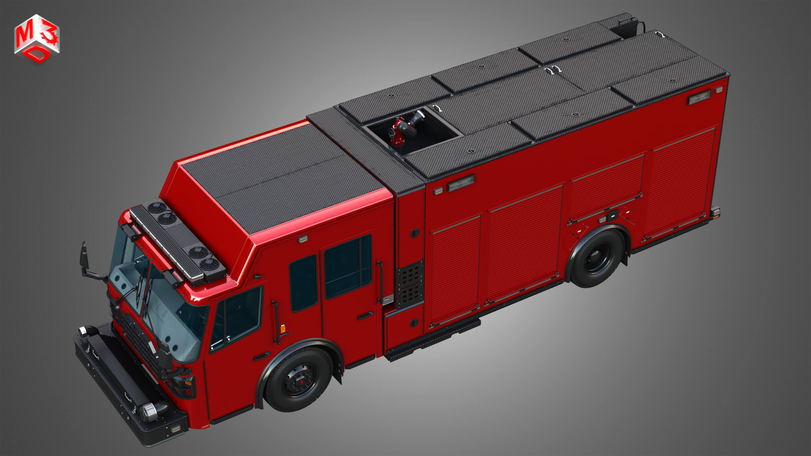 H-6480 - Fire Apparatus - MVP Rescue Pumper 3D Model by Markos3d