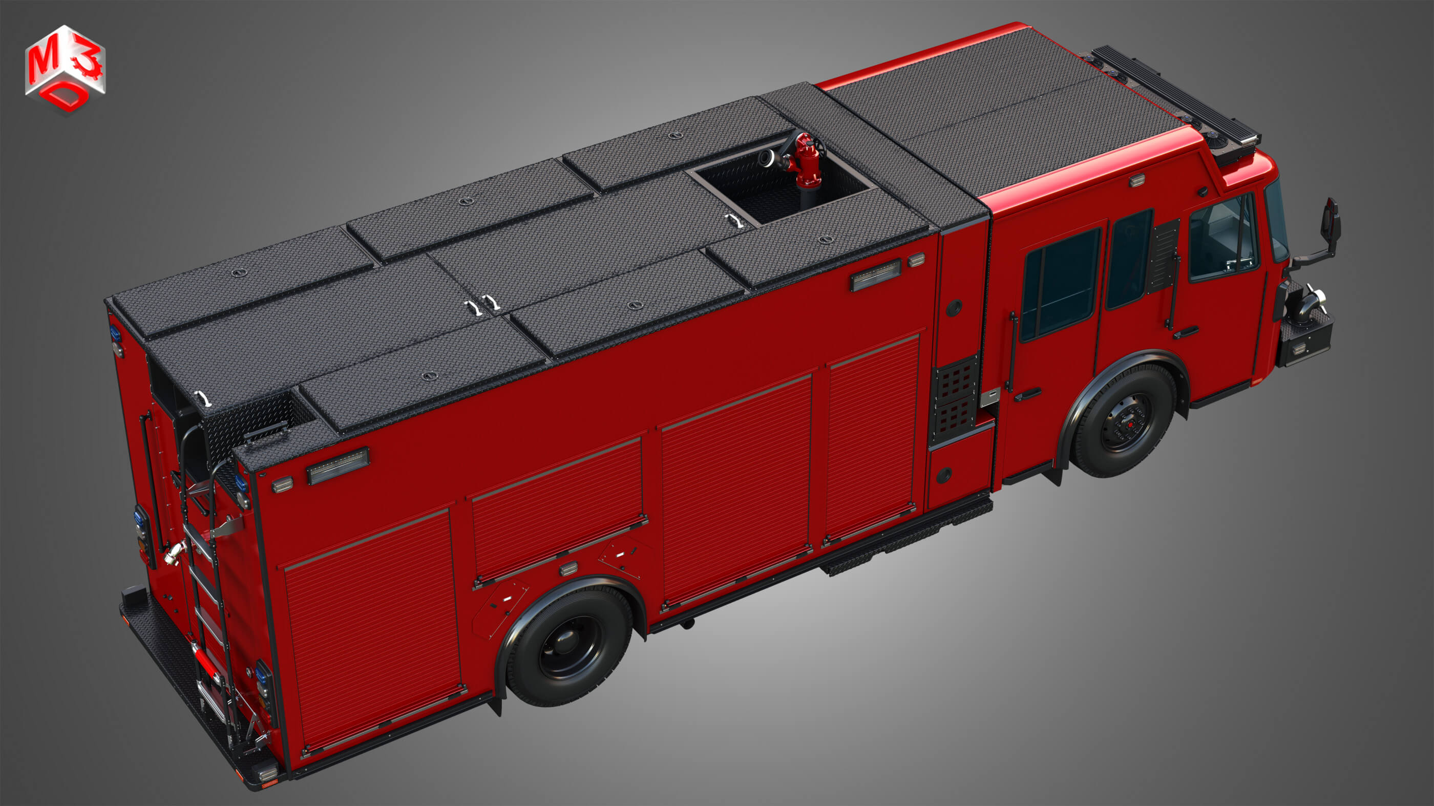 H-6480 - Fire Apparatus - MVP Rescue Pumper 3D Model by Markos3d