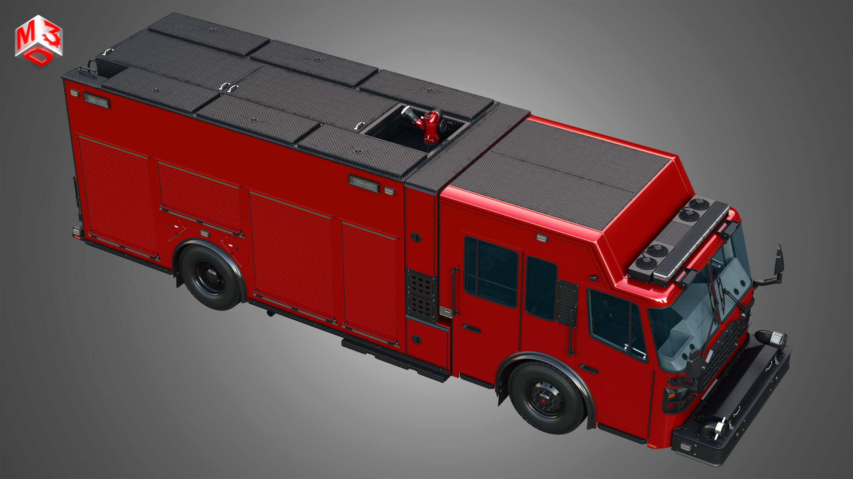 H-6480 - Fire Apparatus - MVP Rescue Pumper 3D Model by Markos3d