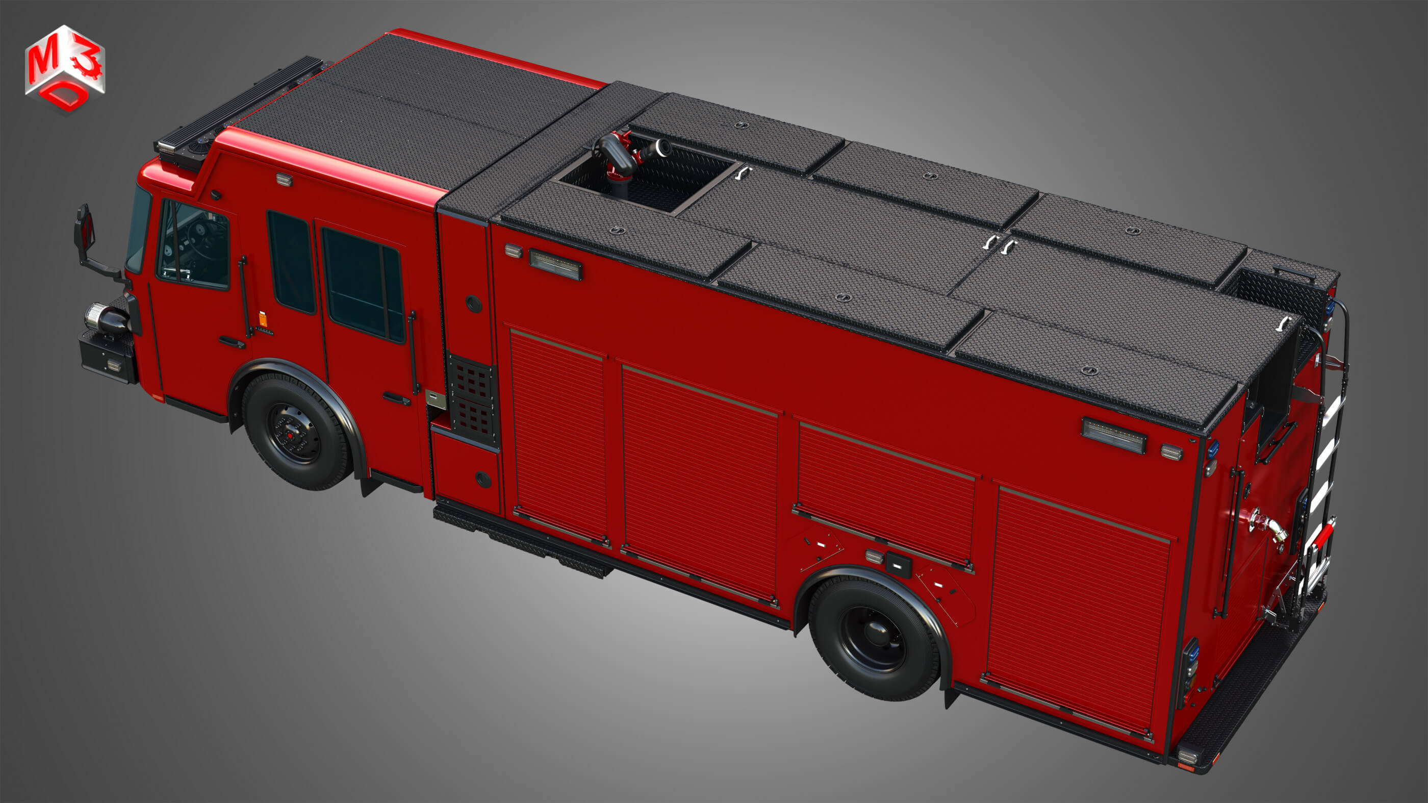 H-6480 - Fire Apparatus - MVP Rescue Pumper 3D Model by Markos3d