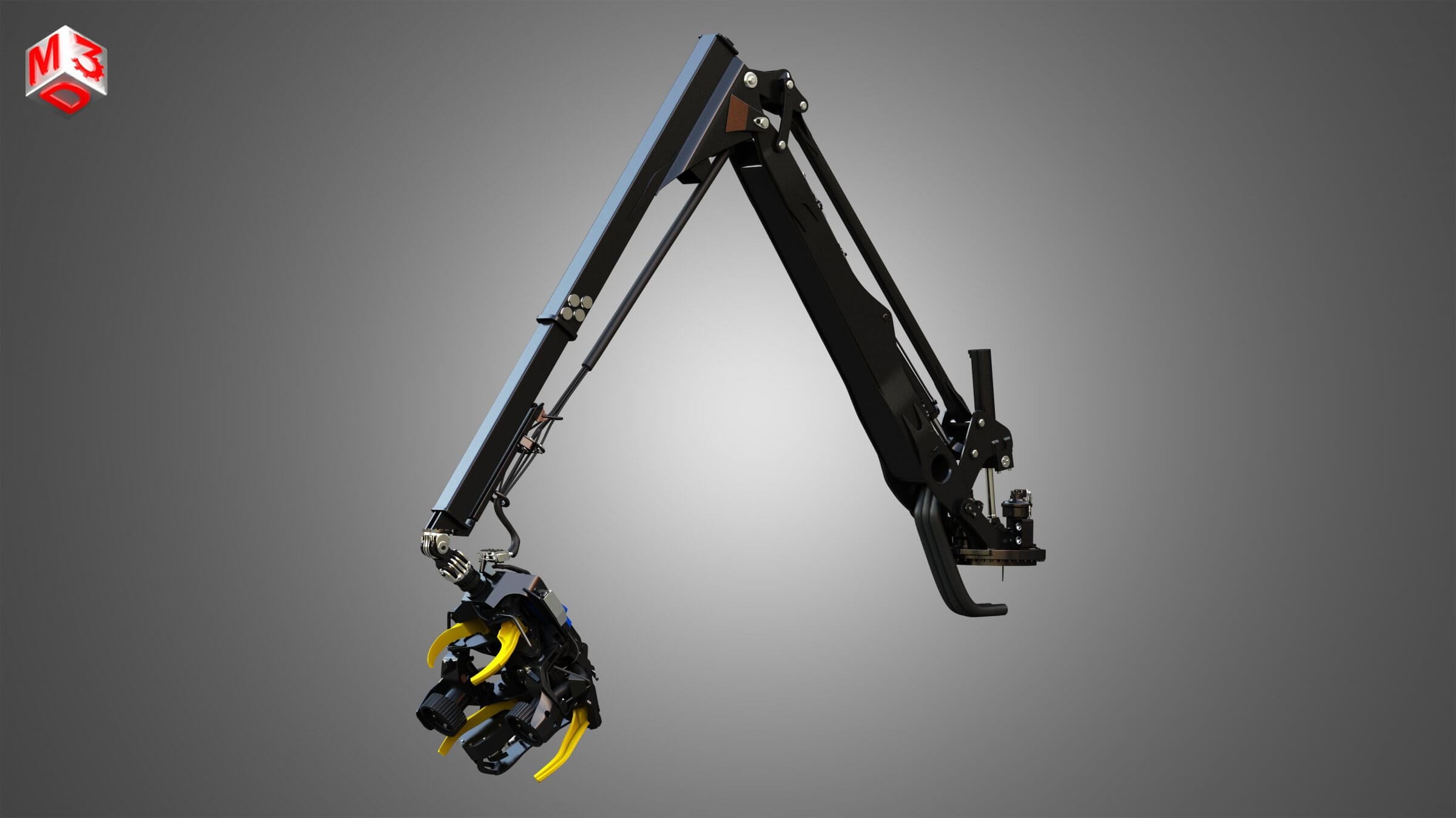 H21D Forestry Harvester Head with Arm - 3D Model by Markos3d