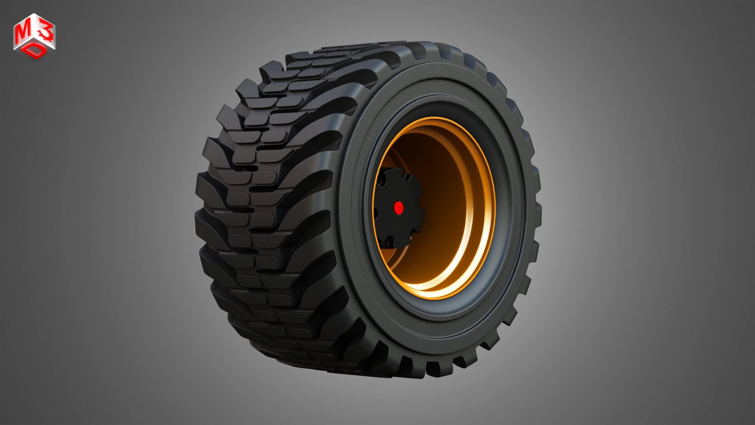 H21D Forestry Harvester Wheel and Tire - 3D Model by Markos3d
