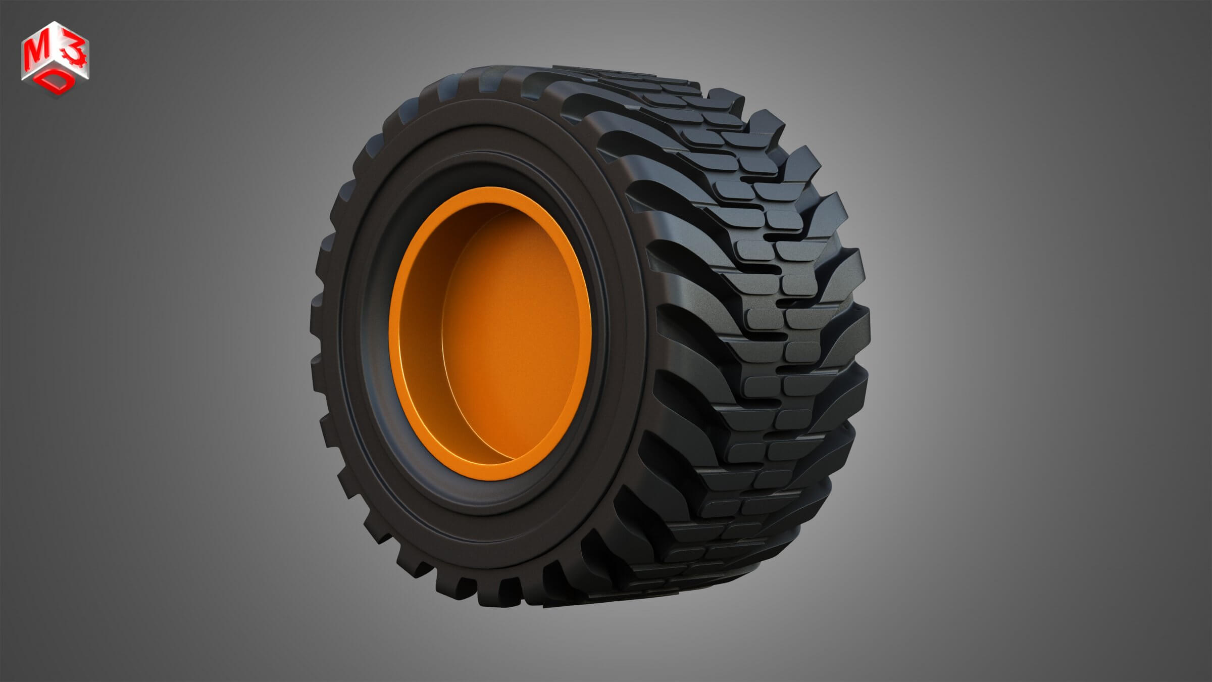 H21D Forestry Harvester Wheel and Tire - 3D Model by Markos3d