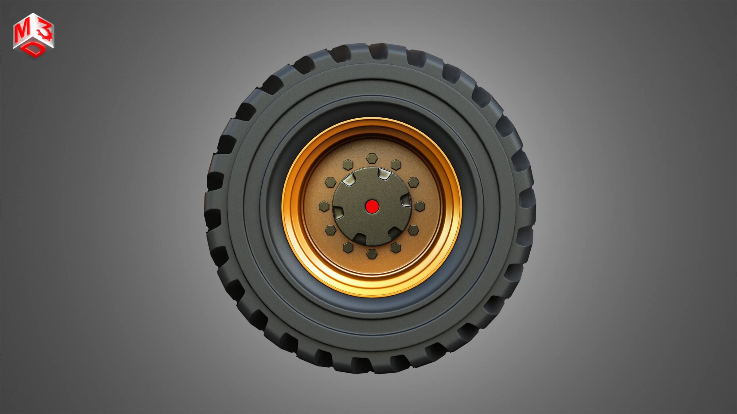H21D Forestry Harvester Wheel and Tire - 3D Model by Markos3d