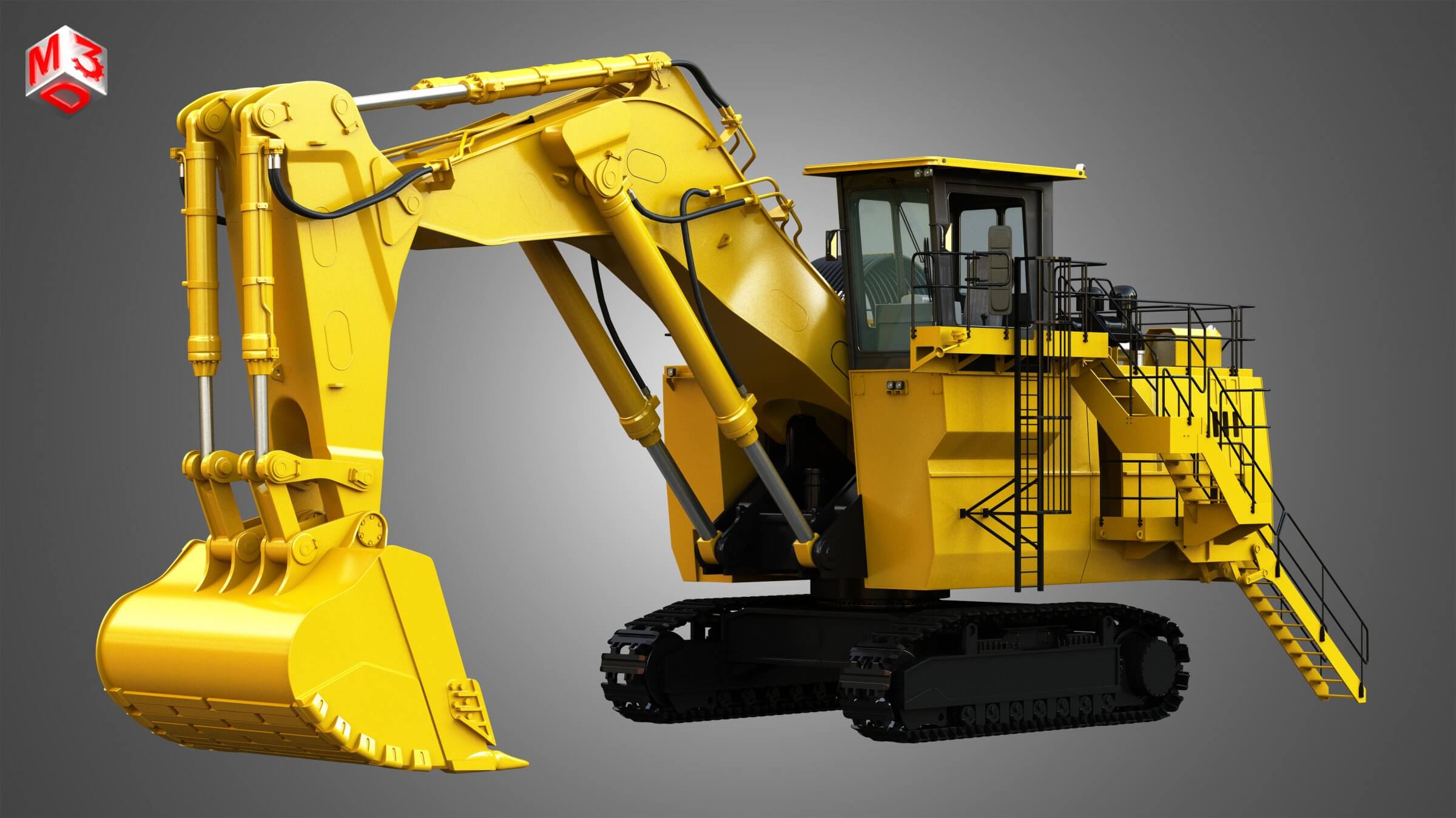 Hydraulic Mining Excavator - 3D Model by Markos3d