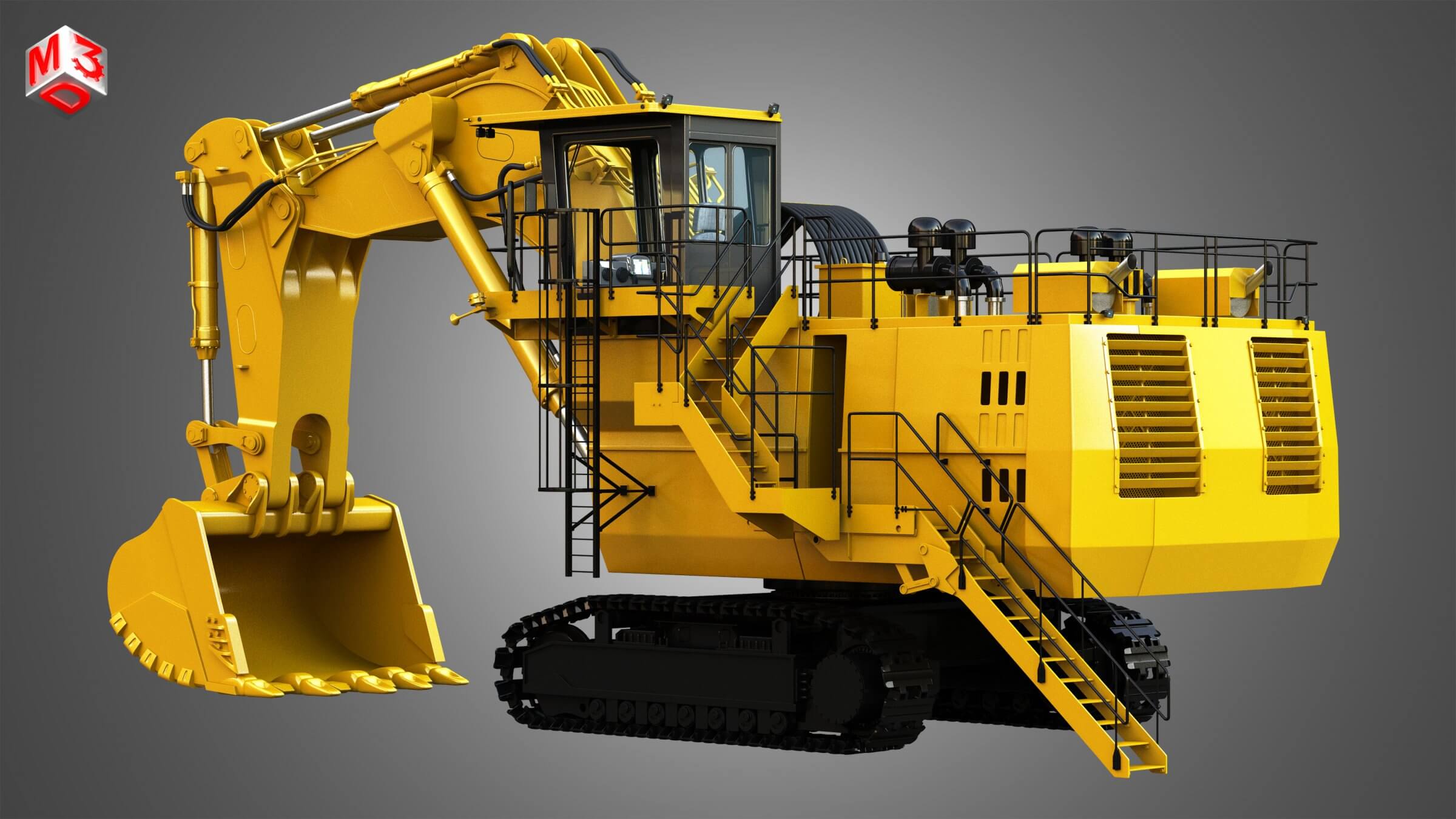 Hydraulic Mining Excavator - 3D Model by Markos3d
