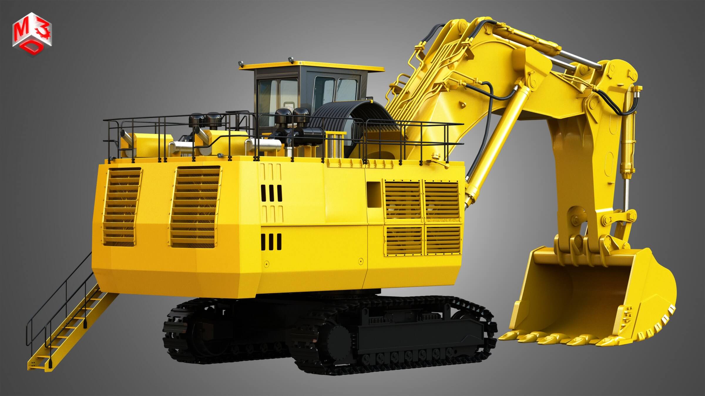 Hydraulic Mining Excavator - 3D Model by Markos3d