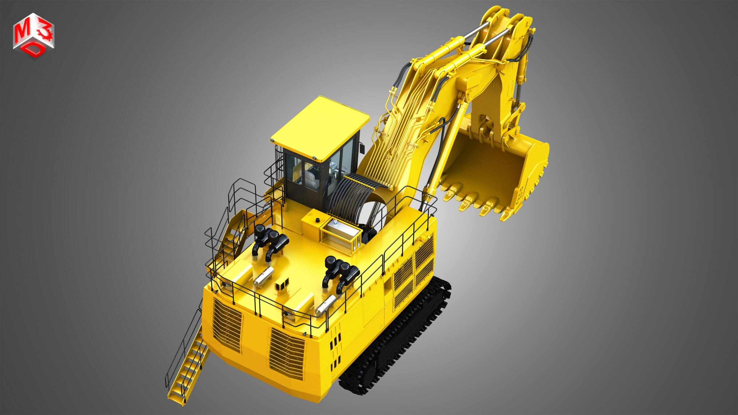 Hydraulic Mining Excavator - 3D Model by Markos3d