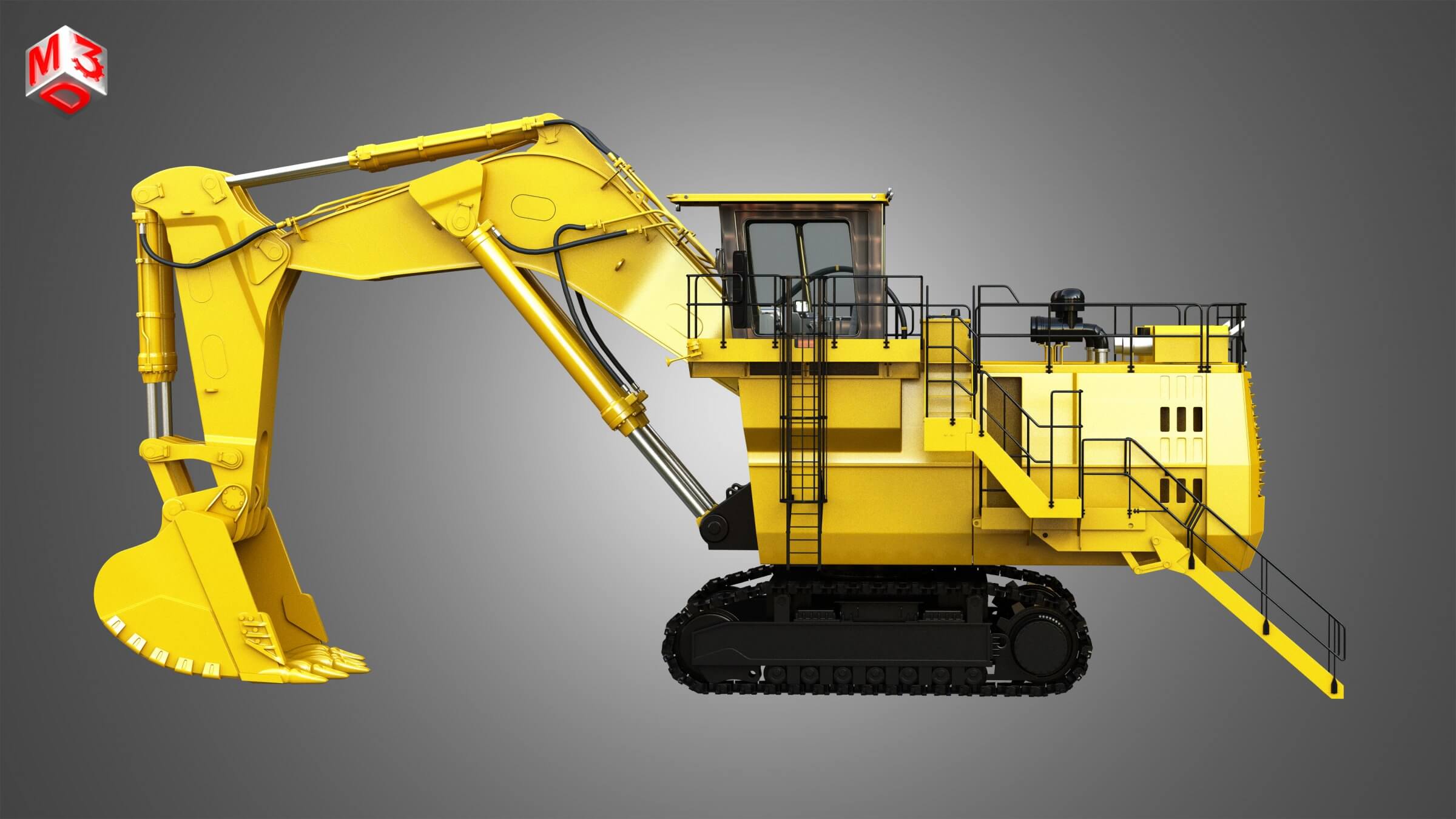 Hydraulic Mining Excavator - 3D Model by Markos3d