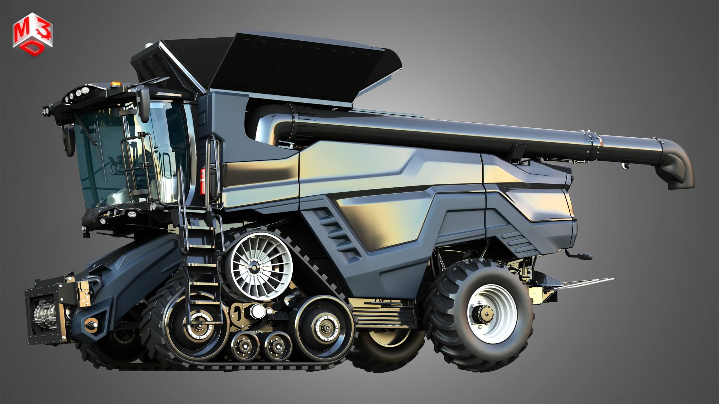 IDEAL - Combine Harvester - Rubber Track System 3D Model by Markos3d