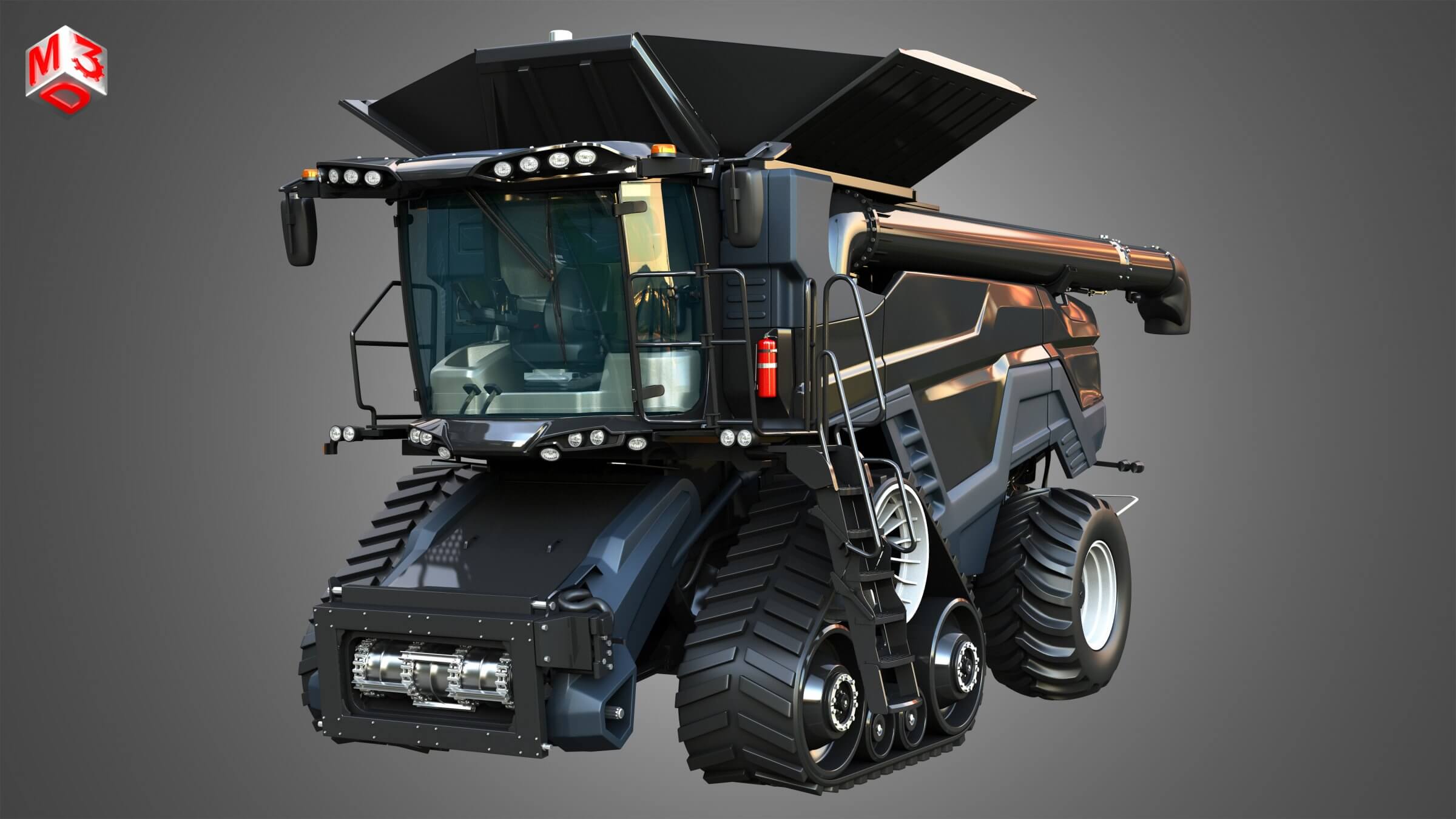 IDEAL - Combine Harvester - Rubber Track System 3D Model by Markos3d