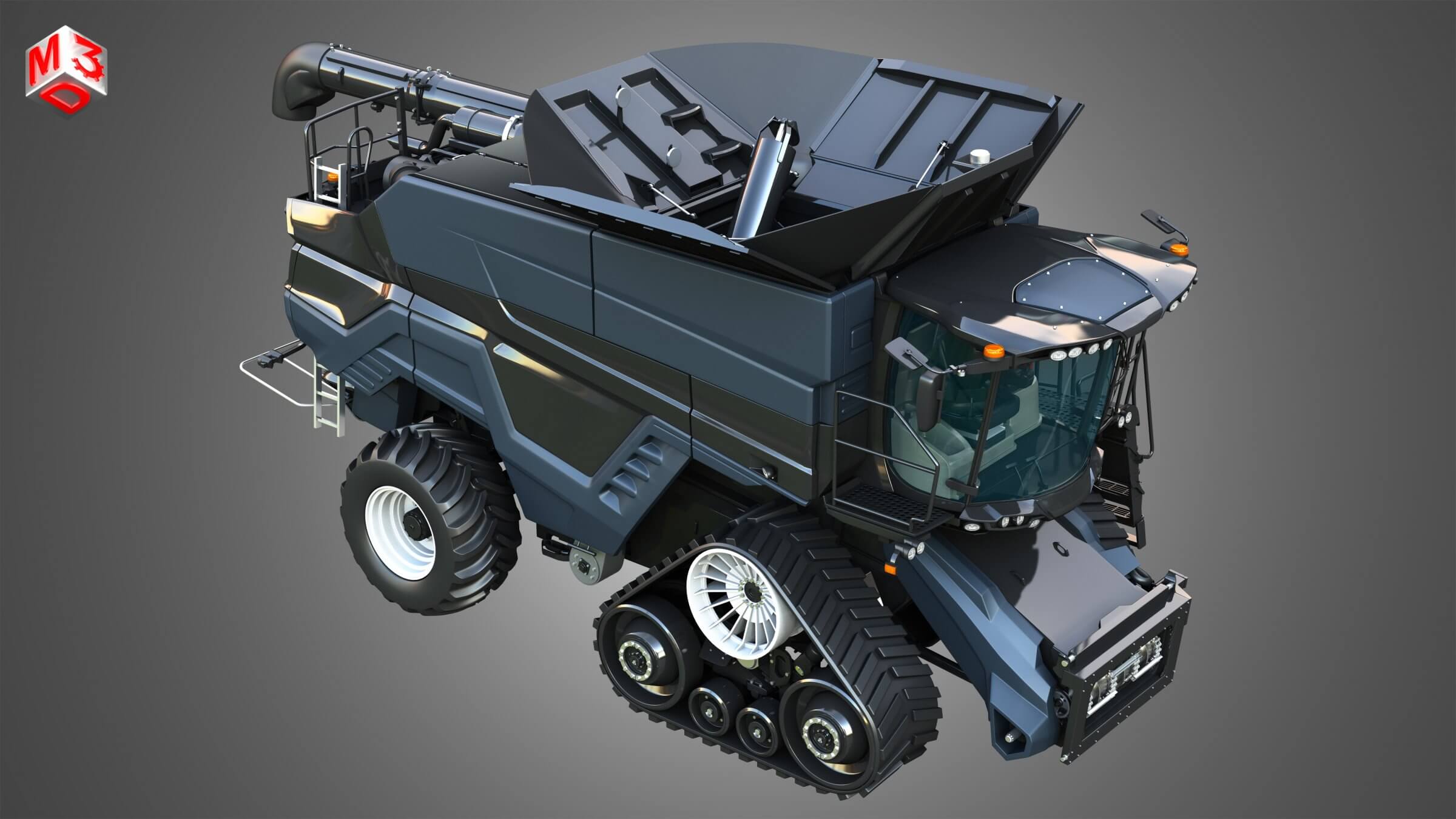 Ideal Combine Harvester Rubber Track System 3d Model By Markos3d
