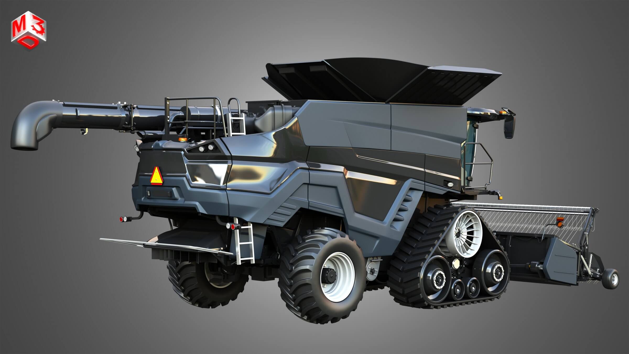 Ideal Combine with Forage Harvester Head - 3D Model by Markos3d